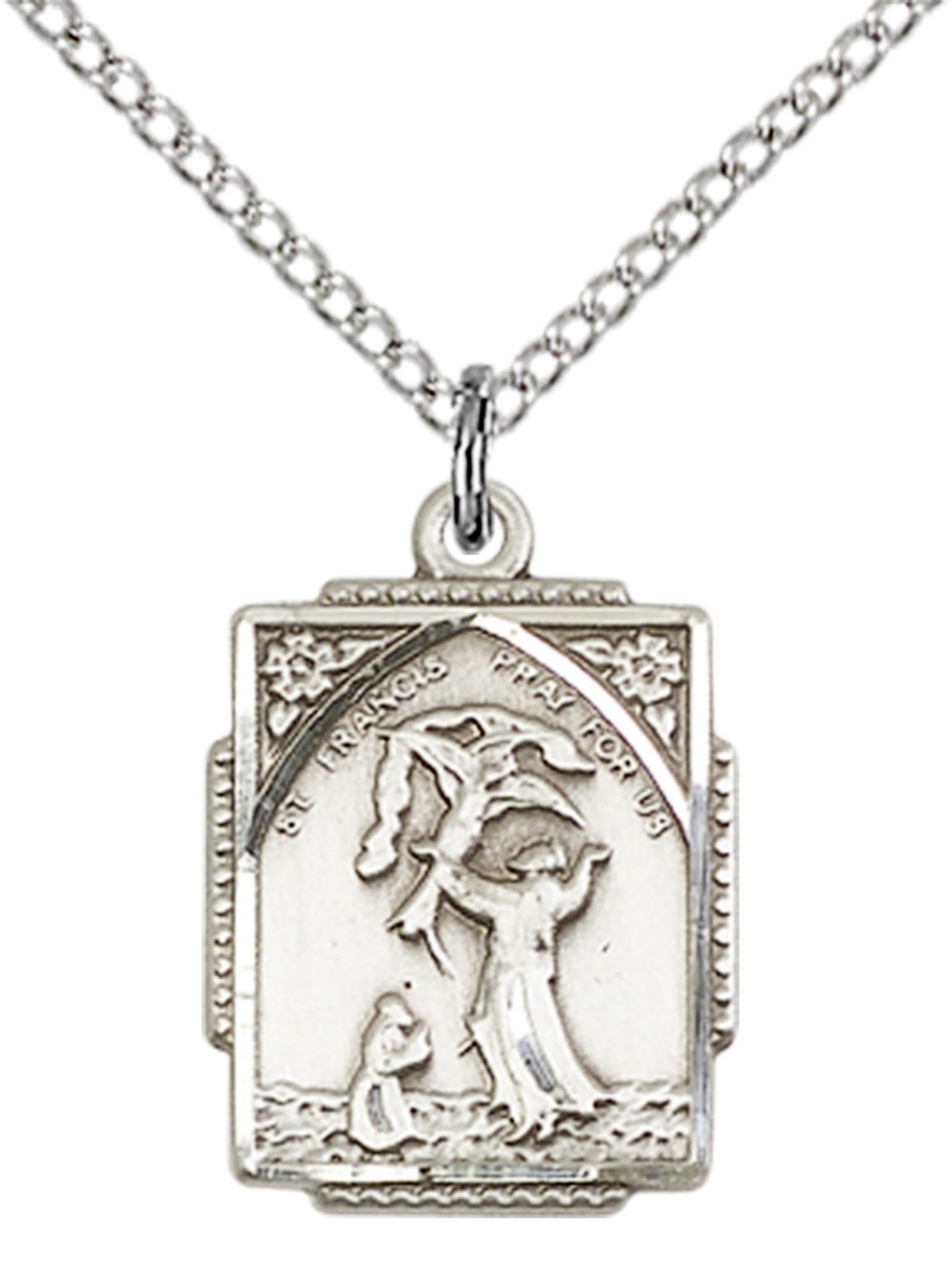 STERLING SILVER ST FRANCIS OF ASSISI PENDANT WITH CHAIN | EWTN Religious Catalogue