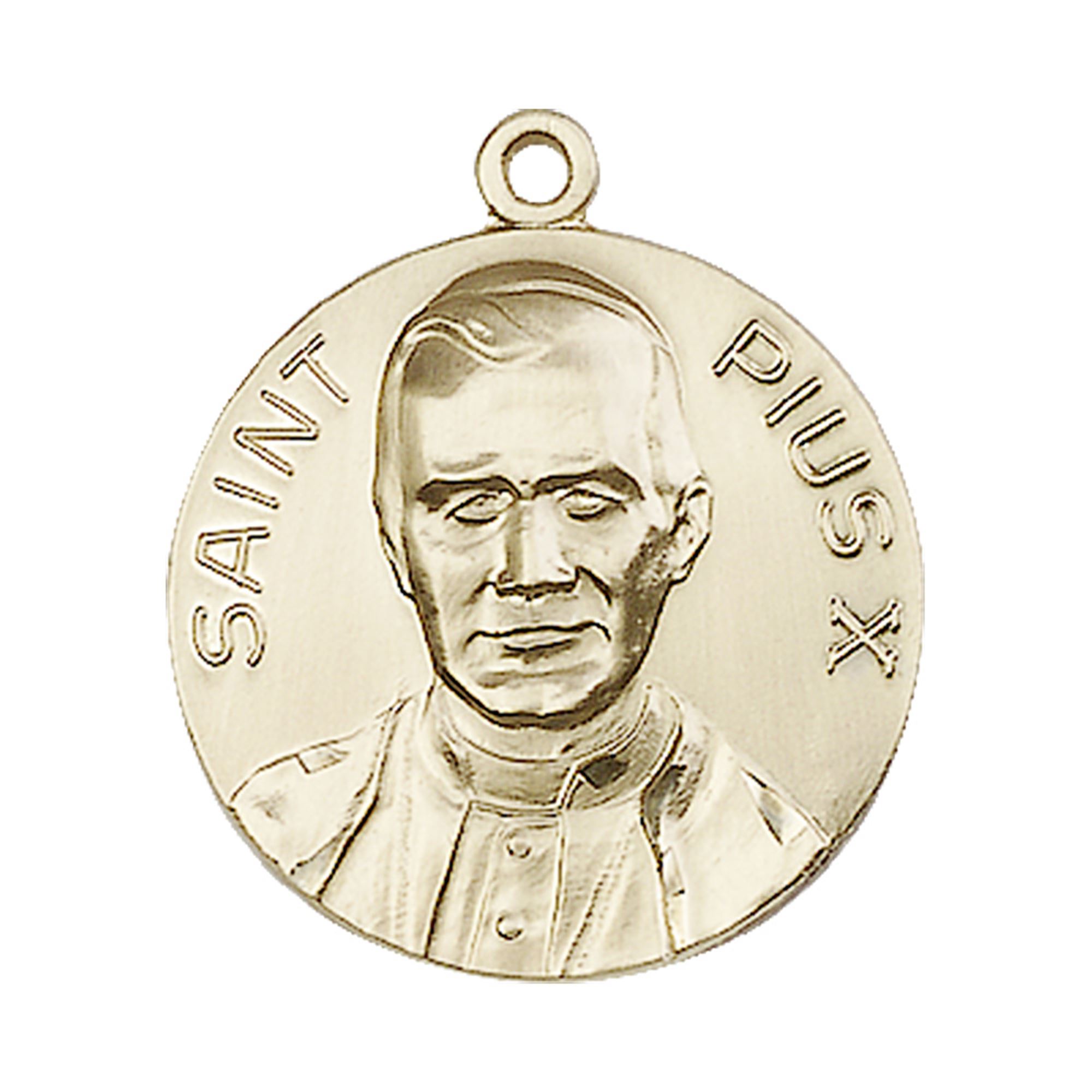 14KT GOLD POPE PIUS X MEDAL - 1" x 7/8" | EWTN Religious Catalogue