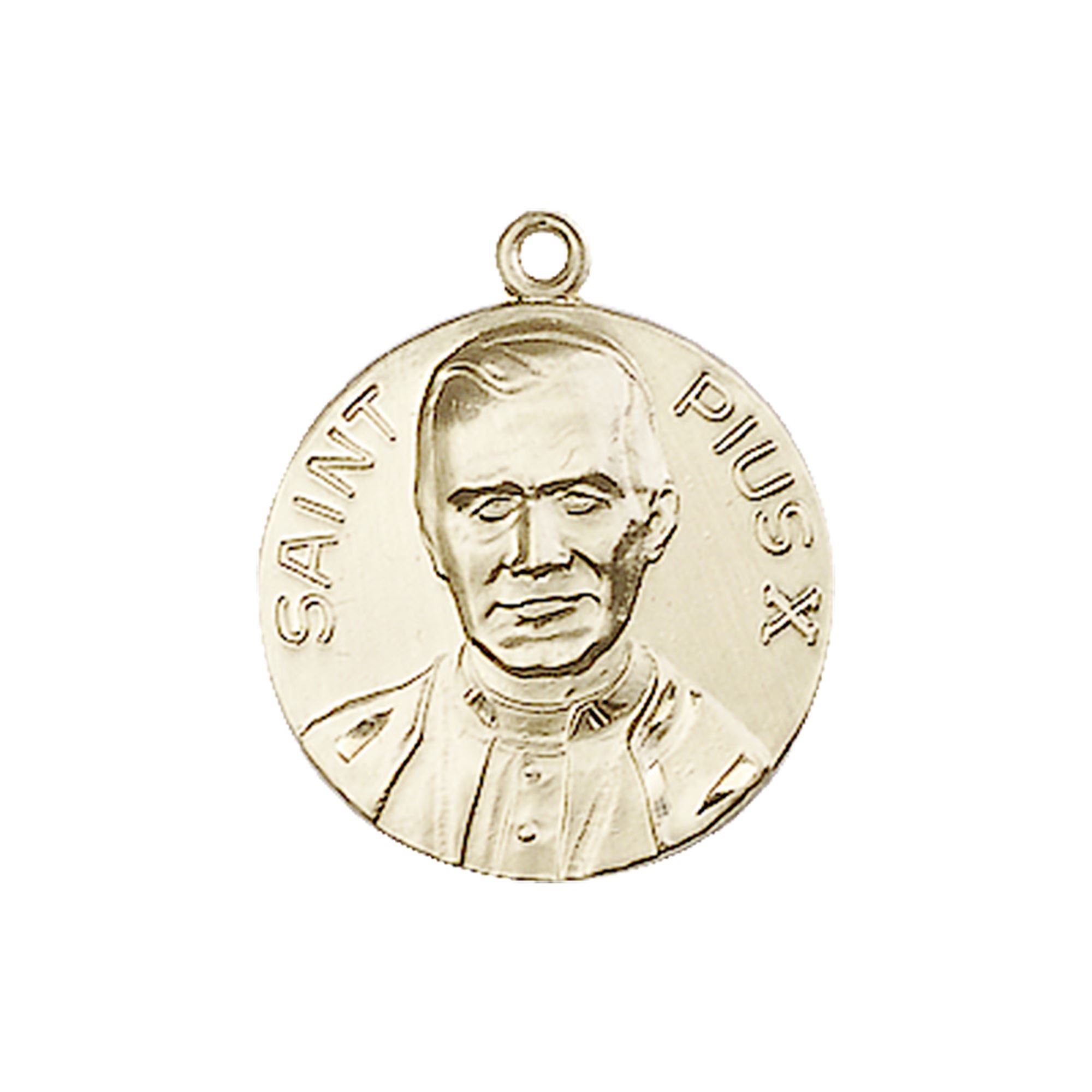 14KT GOLD POPE PIUS X MEDAL - 3/4" x 5/8" | EWTN Religious Catalogue