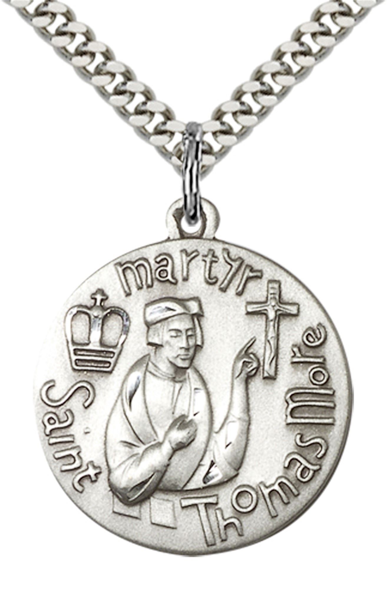 STERLING SILVER ST THOMAS MORE PENDANT WITH CHAIN - 1" x 7/8" | EWTN ...