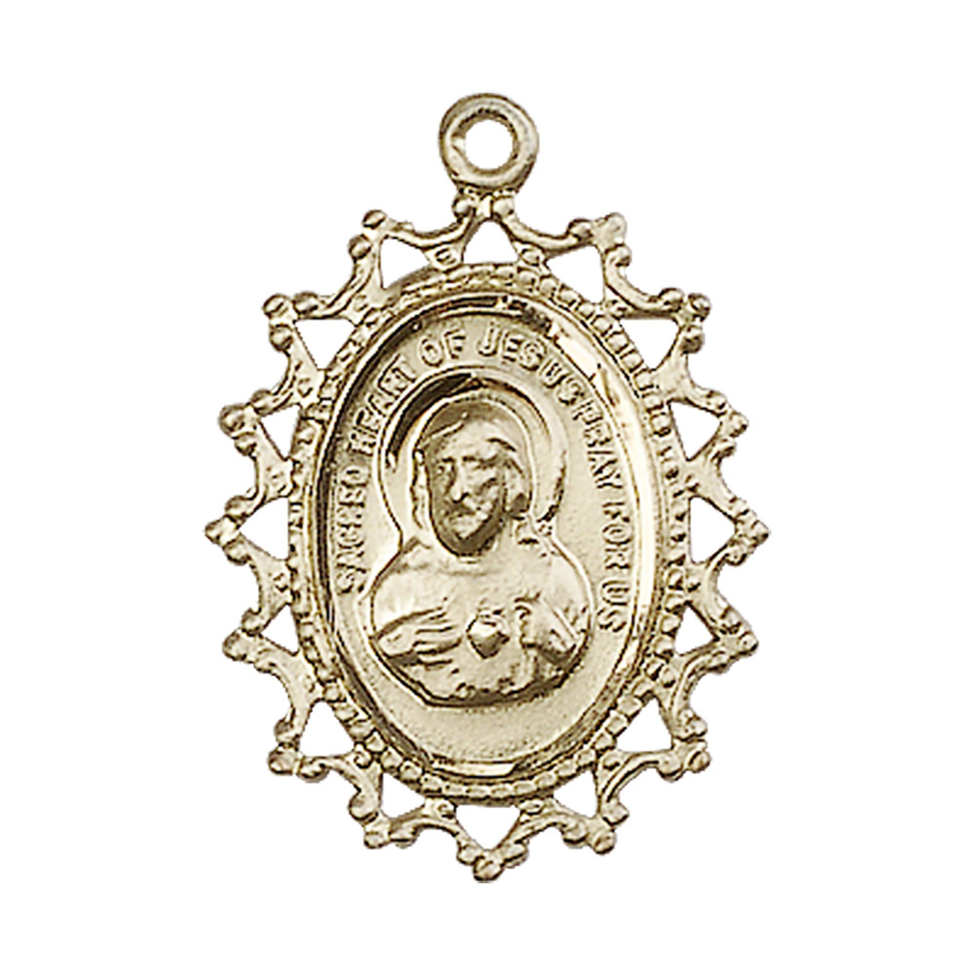 14KT GOLD SCAPULAR MEDAL - 1" x 3/4" | EWTN Religious Catalogue