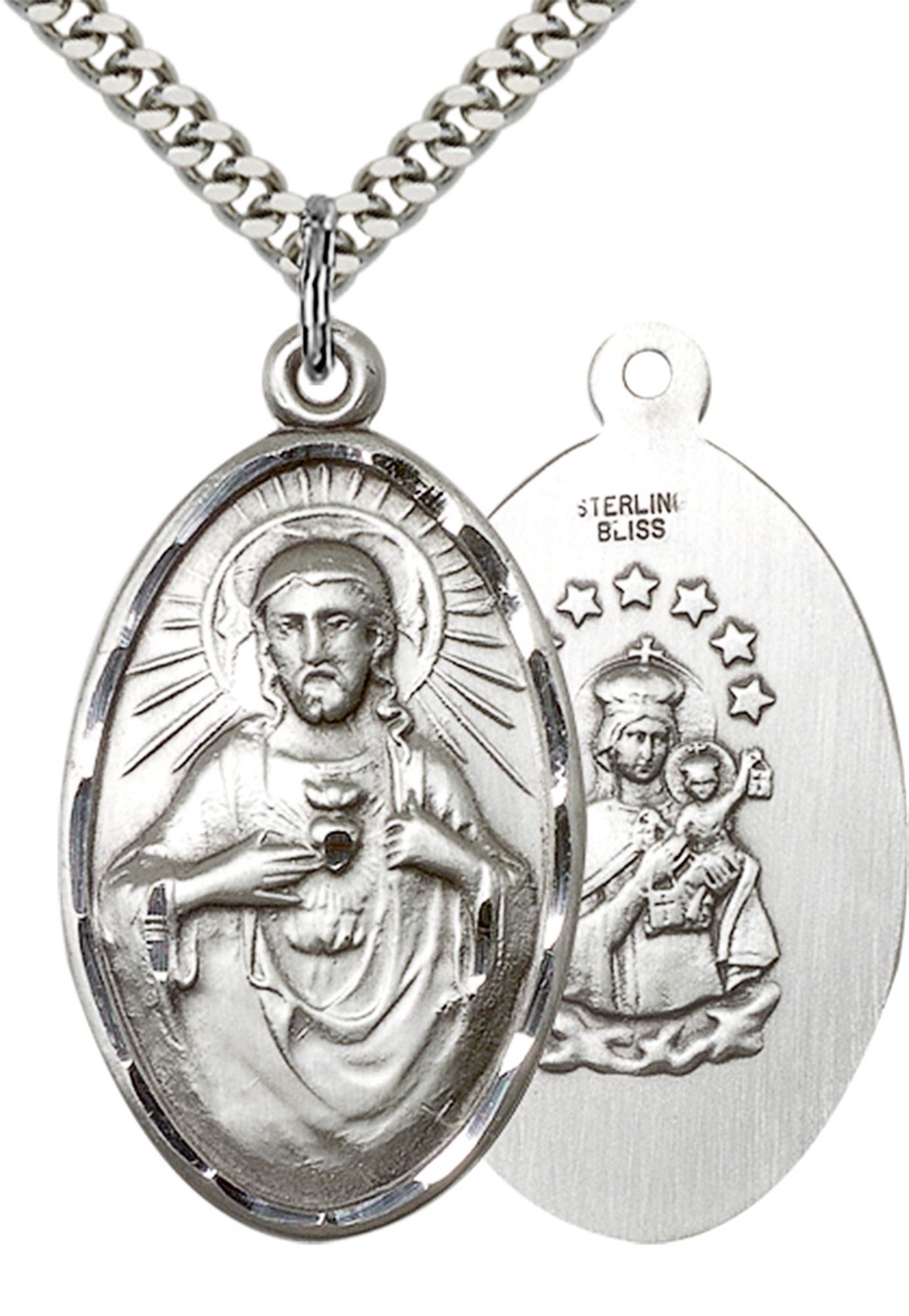 STERLING SILVER SCAPULAR PENDANT WITH CHAIN - 1 3/8" x 3/4" | EWTN ...