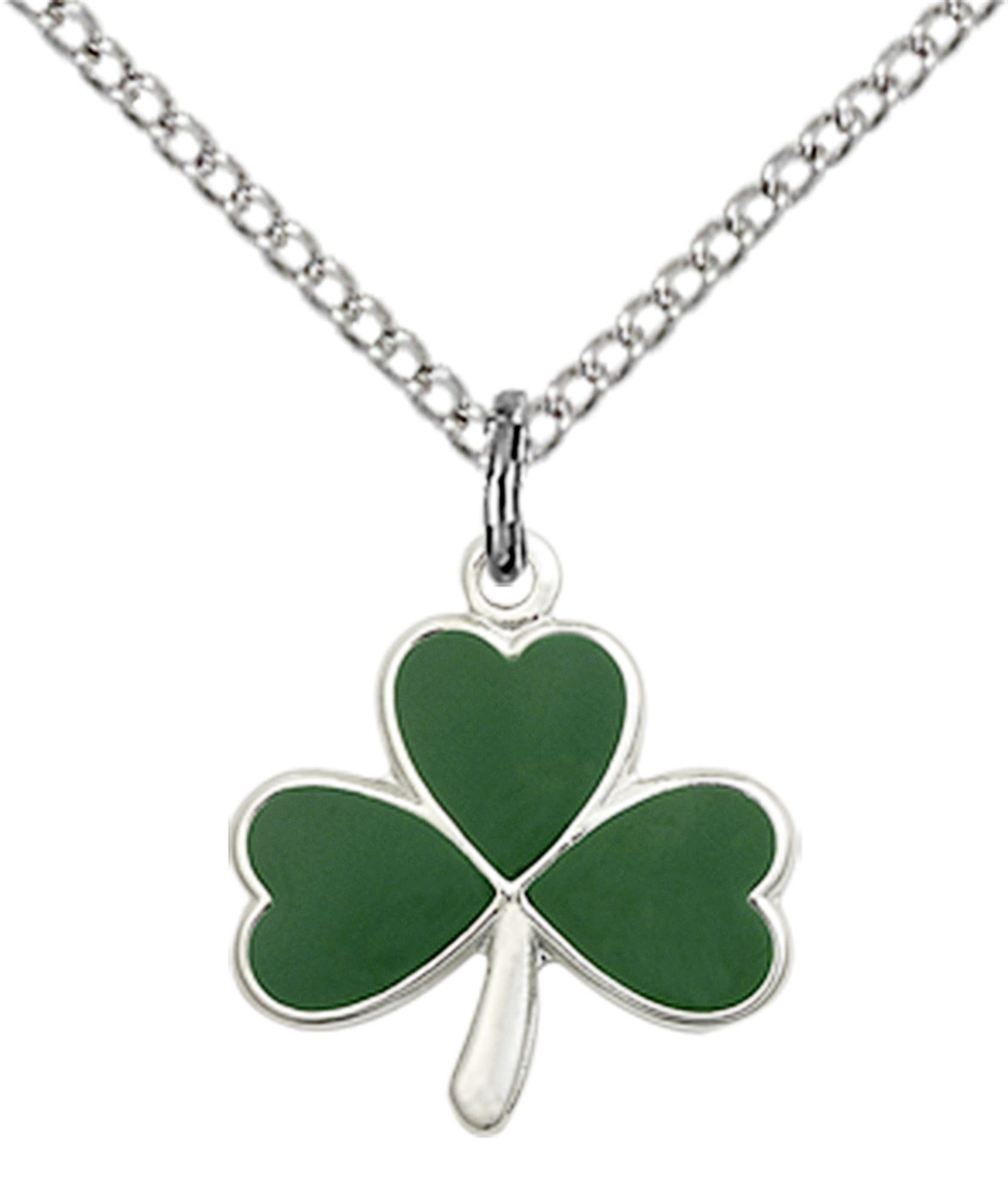 STERLING SILVER SHAMROCK PENDANT WITH CHAIN - 1/2" x 1/2" | EWTN ...