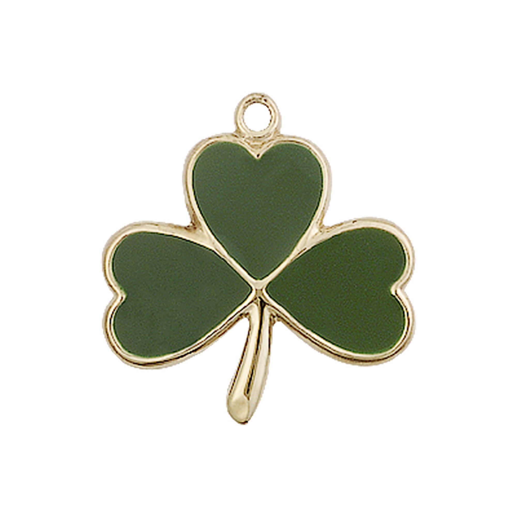 14KT GOLD SHAMROCK MEDAL - 3/4" x 3/4" | EWTN Religious Catalogue