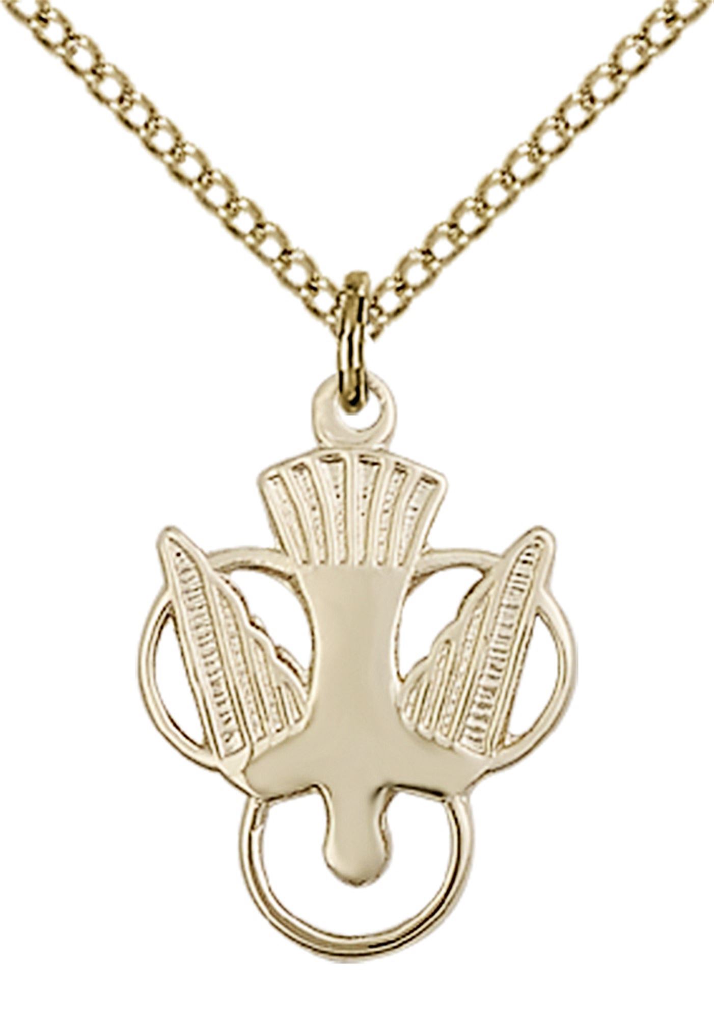 14KT GOLD FILLED HOLY SPIRIT PENDANT WITH CHAIN - 3/4" x 1/2" | EWTN ...