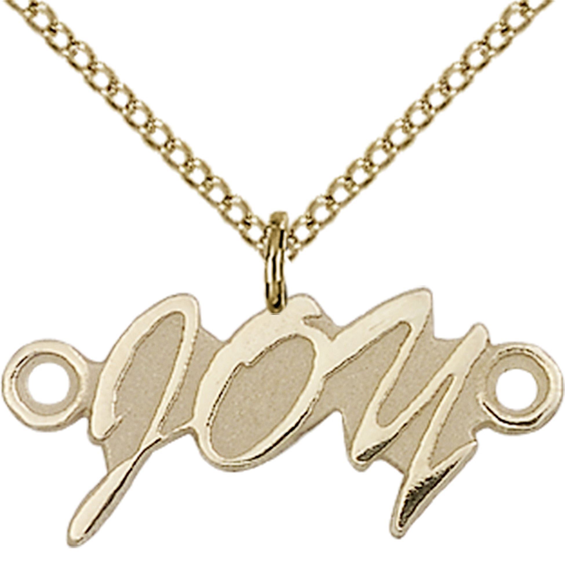 14KT GOLD FILLED JOY PENDANT WITH CHAIN - 3/8" x 1" | EWTN Religious ...