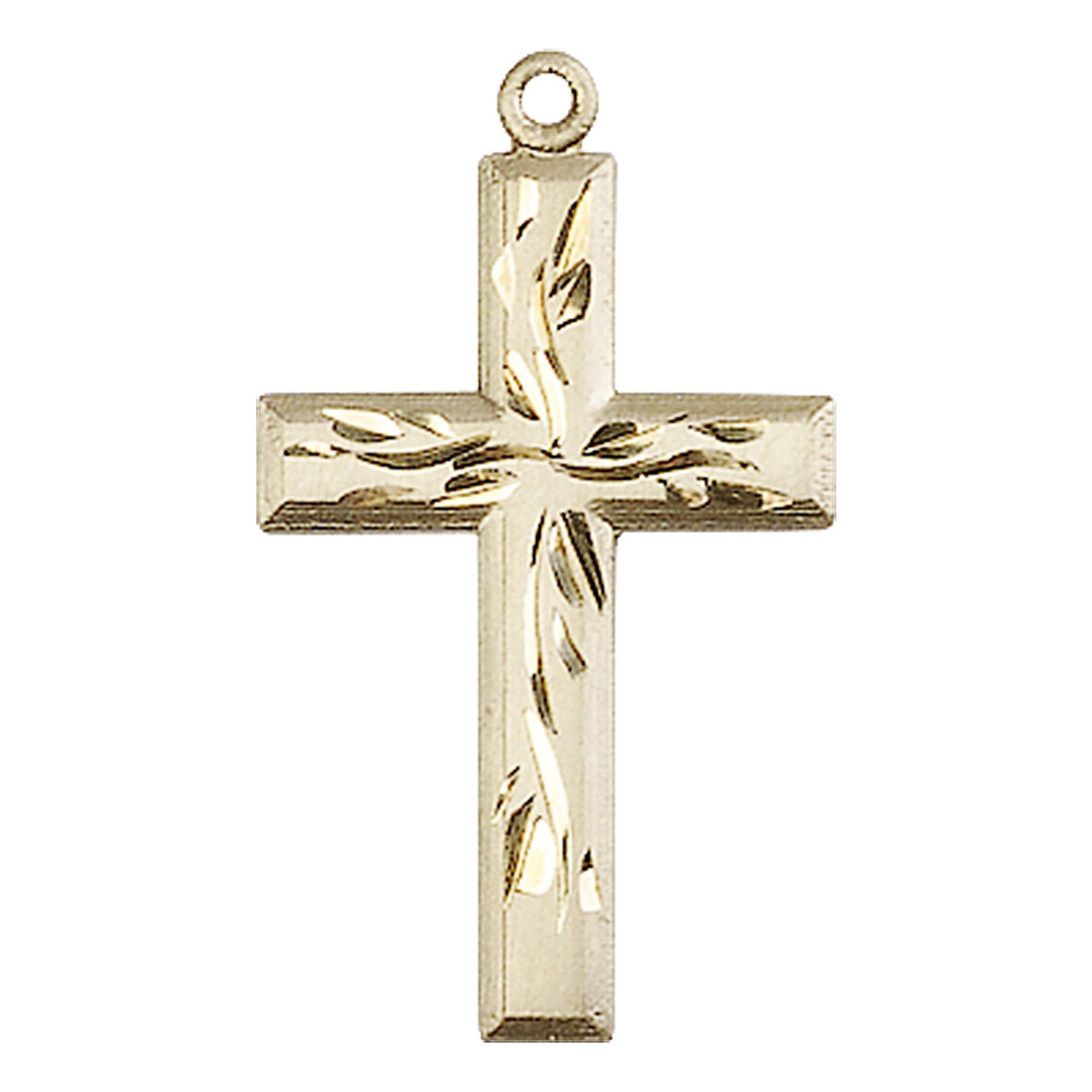 14KT GOLD CROSS MEDAL - 1 1/8" x 5/8" | EWTN Religious Catalogue