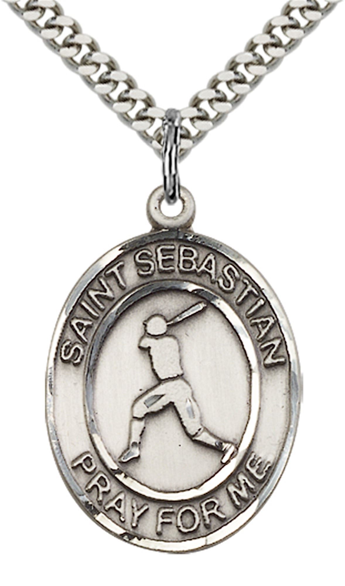 STERLING SILVER ST SEBASTIAN BASEBALL MEDAL - 1" x 3/4" | EWTN ...