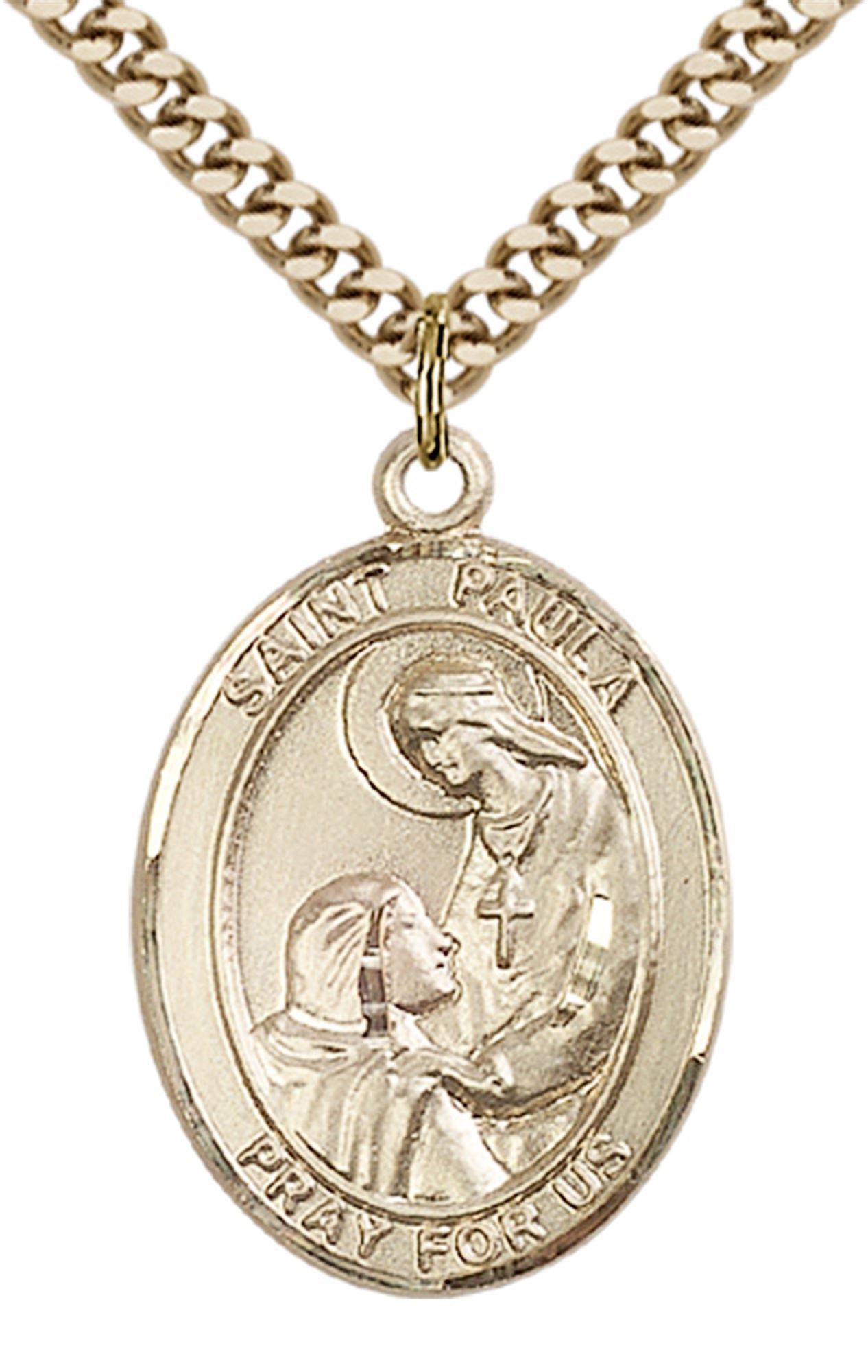 14KT GOLD FILLED ST PAULA PENDANT WITH CHAIN - 1" x 3/4" | EWTN ...