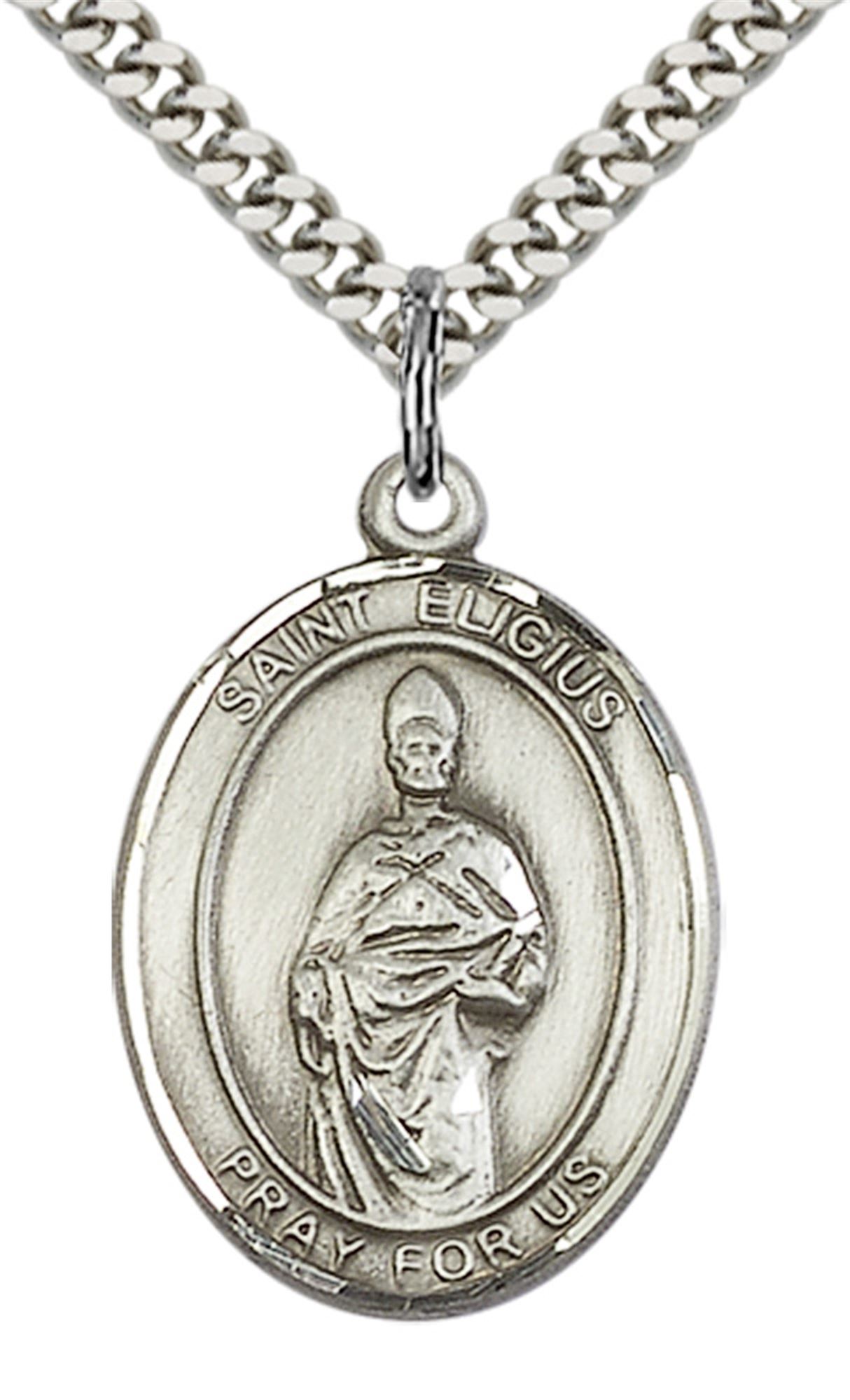 STERLING SILVER ST ELIGIUS PENDANT WITH CHAIN - 1" x 3/4" | EWTN ...