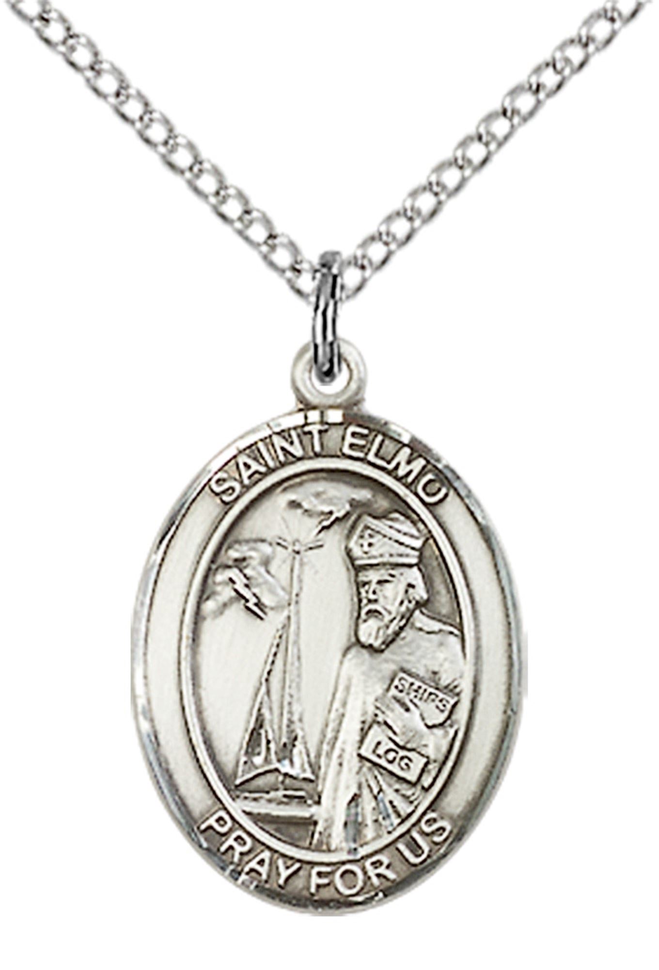 STERLING SILVER ST ELMO PENDANT WITH CHAIN - 3/4" x 1/2" | EWTN ...