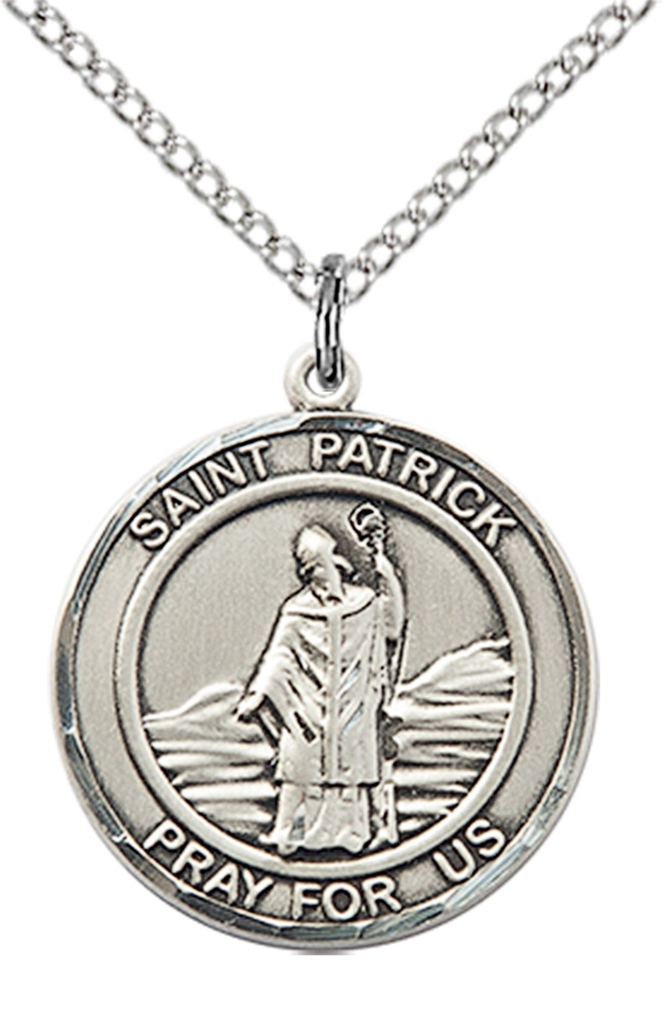 STERLING SILVER ST PATRICK PENDANT WITH CHAIN - 3/4" x 5/8" | EWTN ...