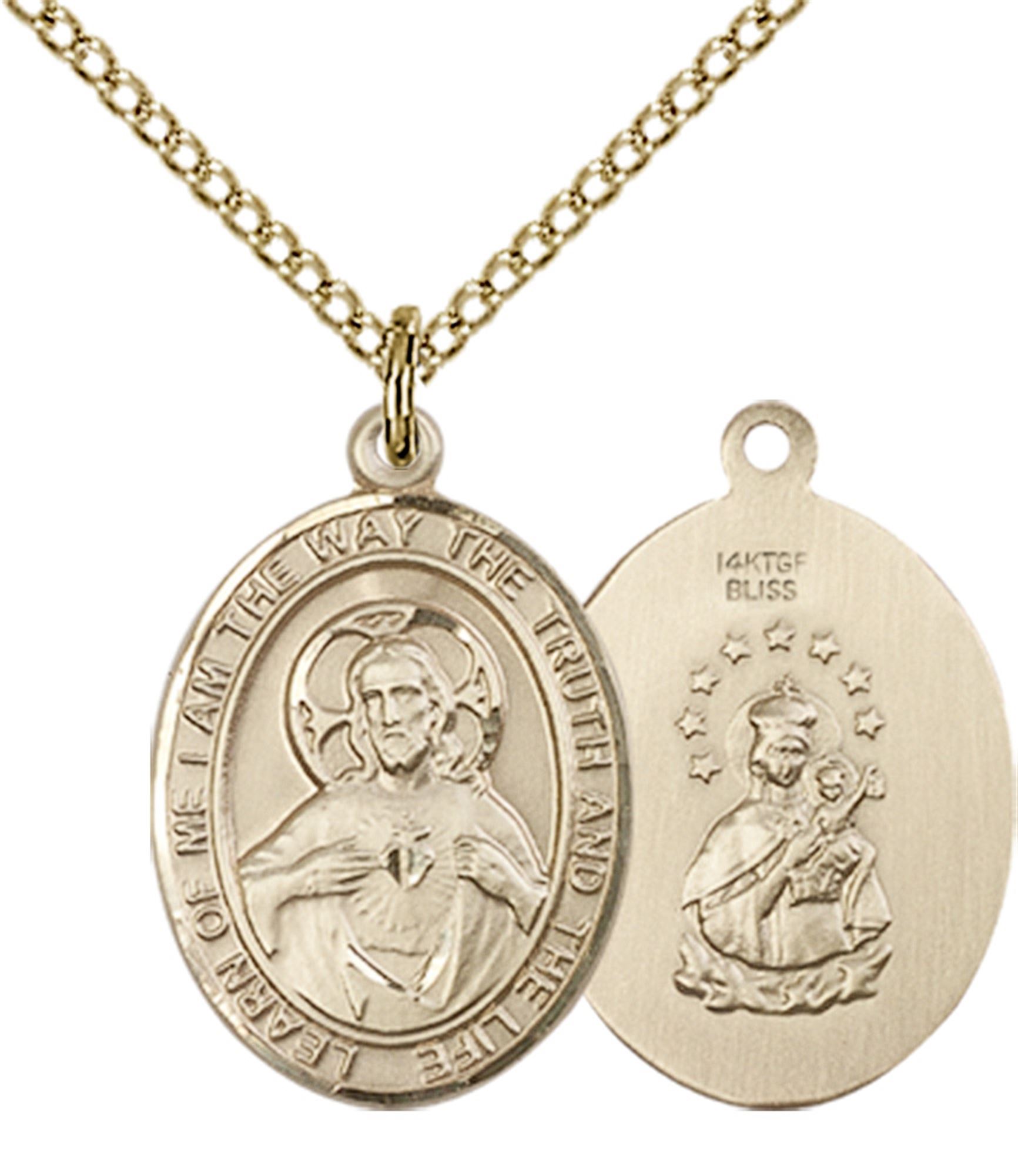 14KT GOLD FILLED SCAPULAR PENDANT WITH CHAIN - 3/4" x 1/2" | EWTN ...