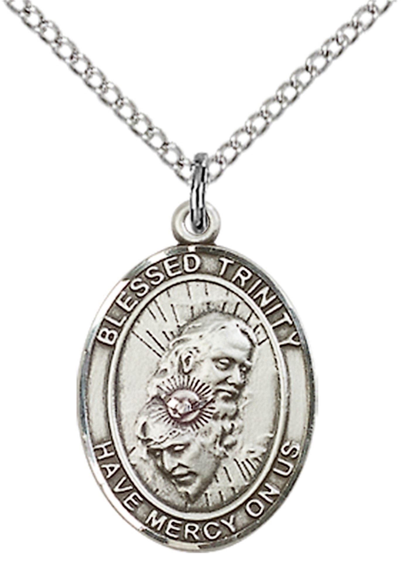 STERLING SILVER BLESSED TRINITY PENDANT WITH CHAIN - 3/4" x 1/2" | EWTN ...