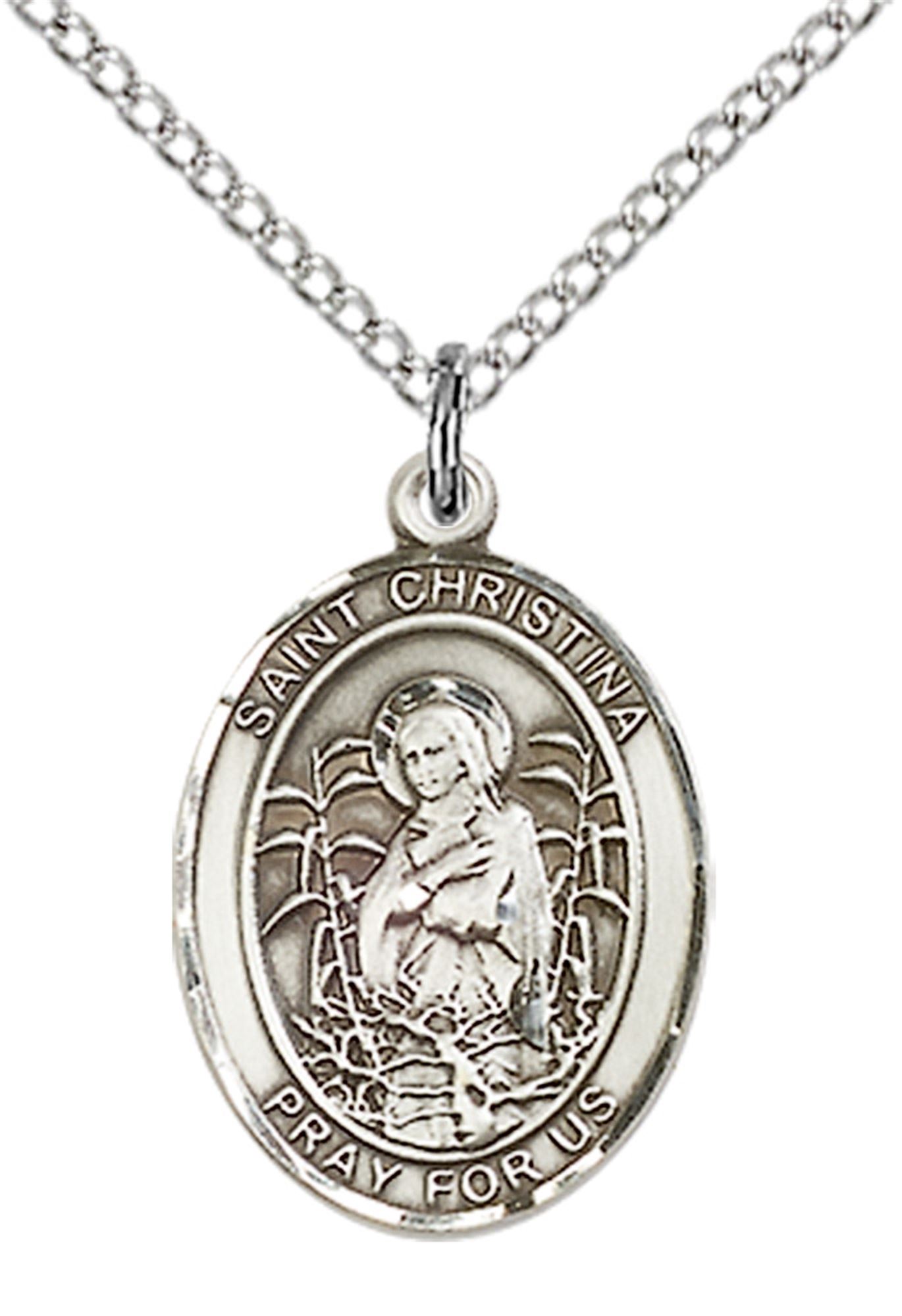STERLING SILVER ST CHRISTINA THE ASTONISHING PENDANT WITH CHAIN - 3/4 ...