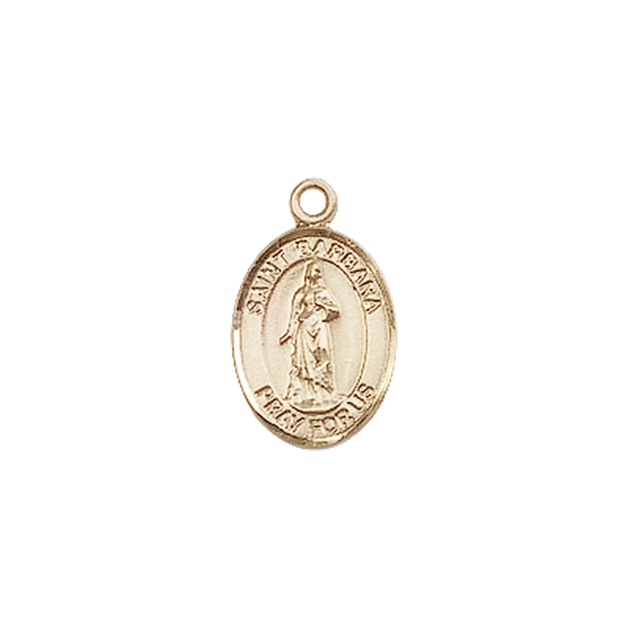 14KT GOLD ST BARBARA MEDAL - 1/2" x 1/4" | EWTN Religious Catalogue