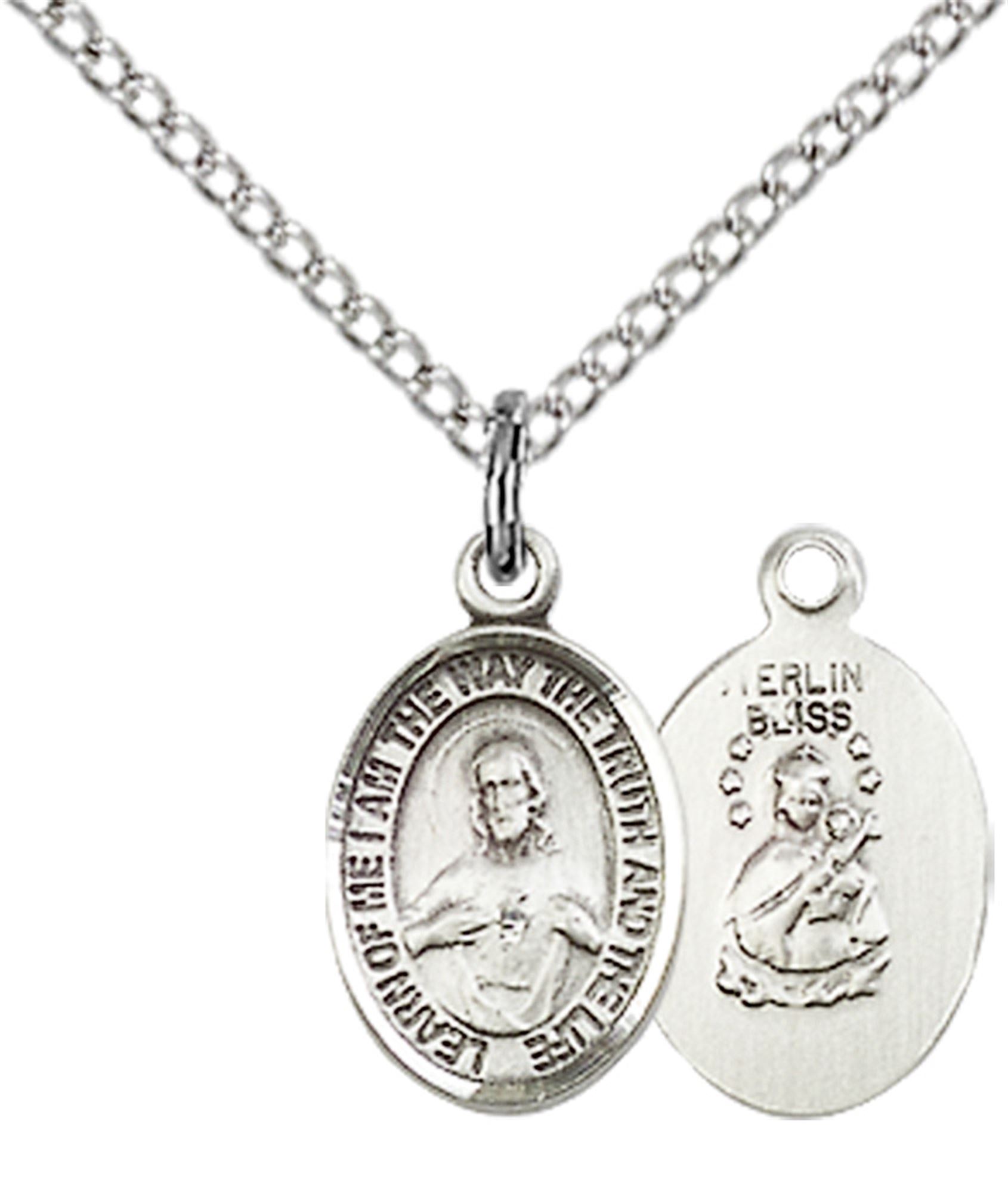 STERLING SILVER SCAPULAR PENDANT WITH CHAIN - 1/2" x 1/4" | EWTN ...
