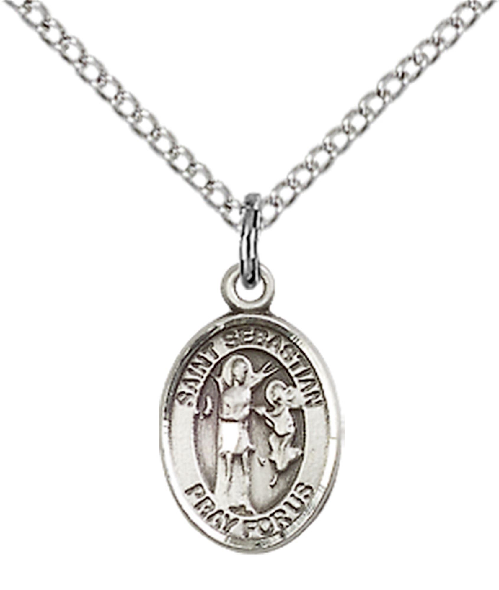 STERLING SILVER ST SEBASTIAN PENDANT WITH CHAIN - 1/2" x 1/4" | EWTN ...