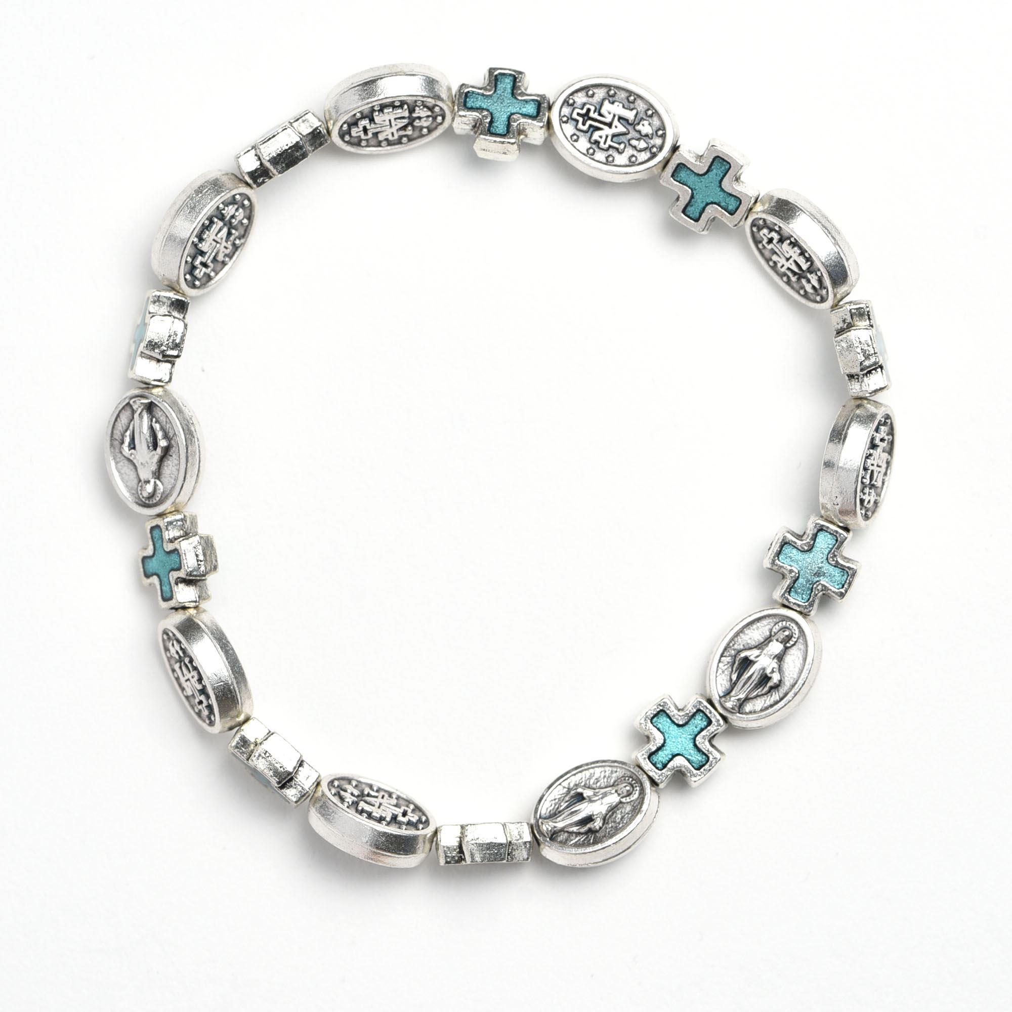 BLUE CROSS MIRACULOUS MEDAL BRACELET | EWTN Religious Catalogue