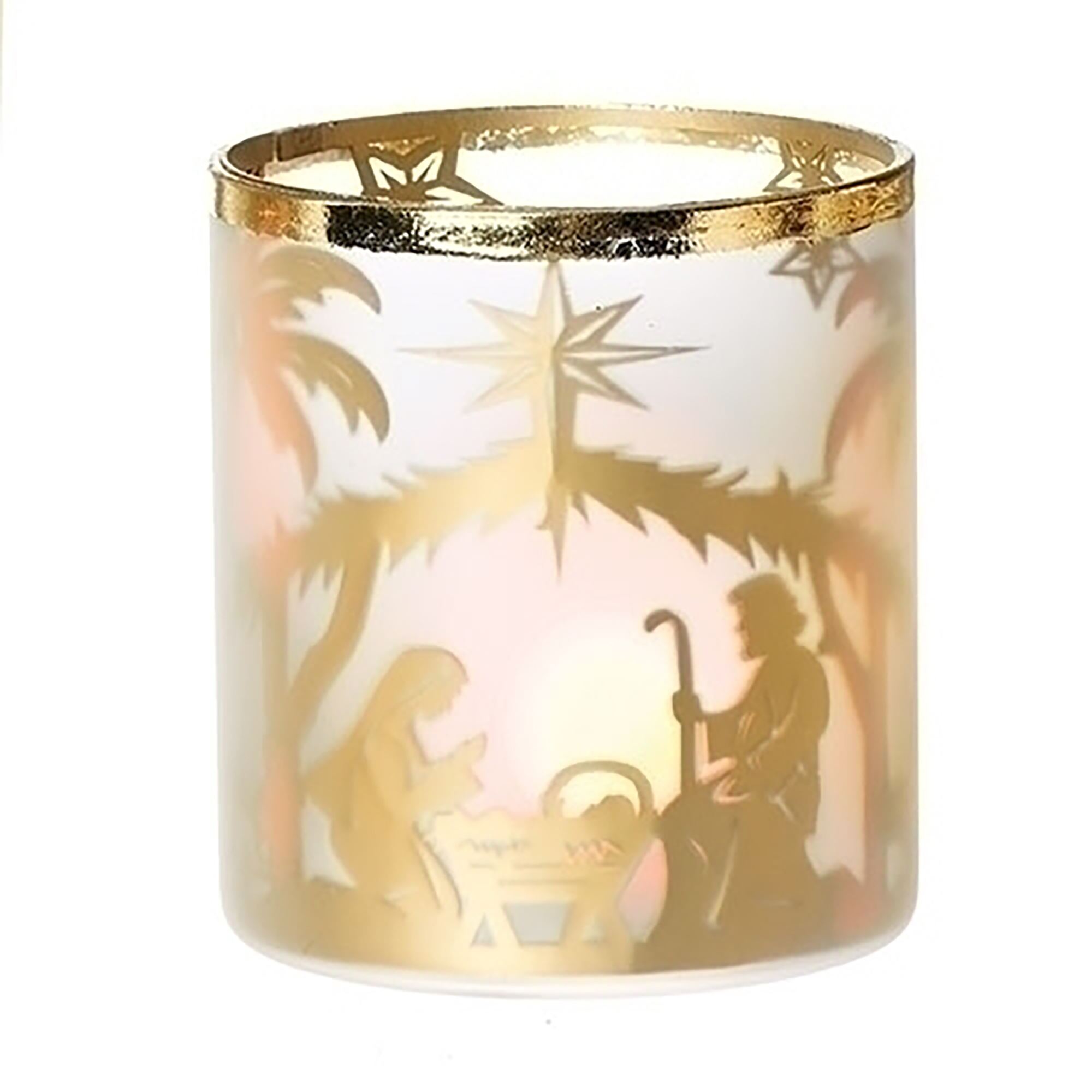 GOLD SILHOUETTE NATIVITY TEA LIGHT | EWTN Religious Catalogue