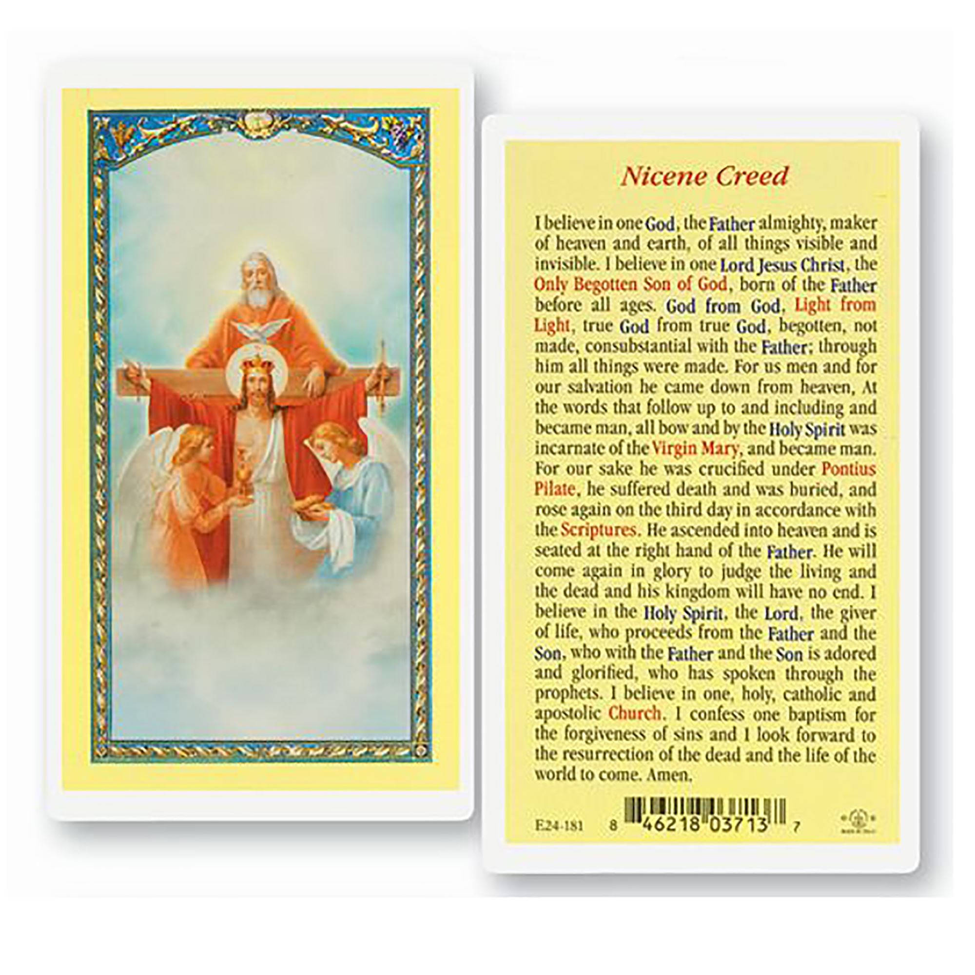 LAMINATED HOLY CARD - NICENE CREED | EWTN Religious Catalogue