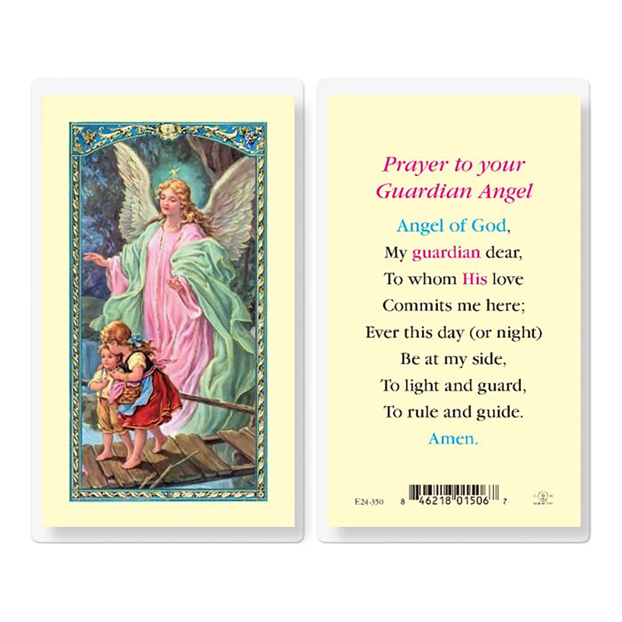 LAMINATED HOLY CARD- PRAYER TO YOUR GUARDIAN ANGEL | EWTN Religious ...