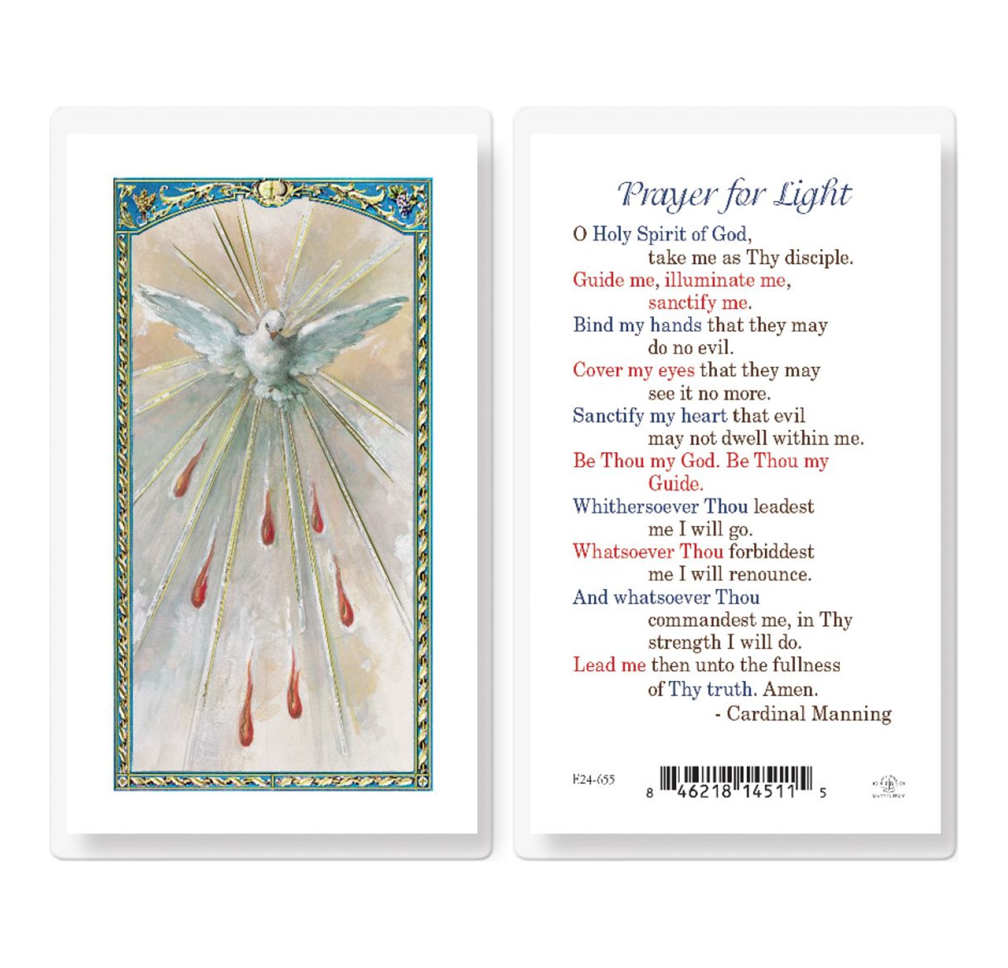 LAMINATED HOLY CARD PRAYER FOR LIGHT | EWTN Religious Catalogue