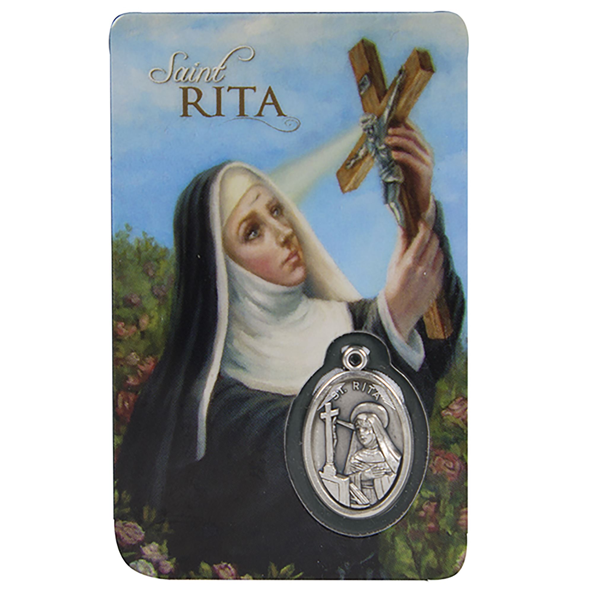 ST. RITA HOLY CARD WITH MEDAL | EWTN Religious Catalogue