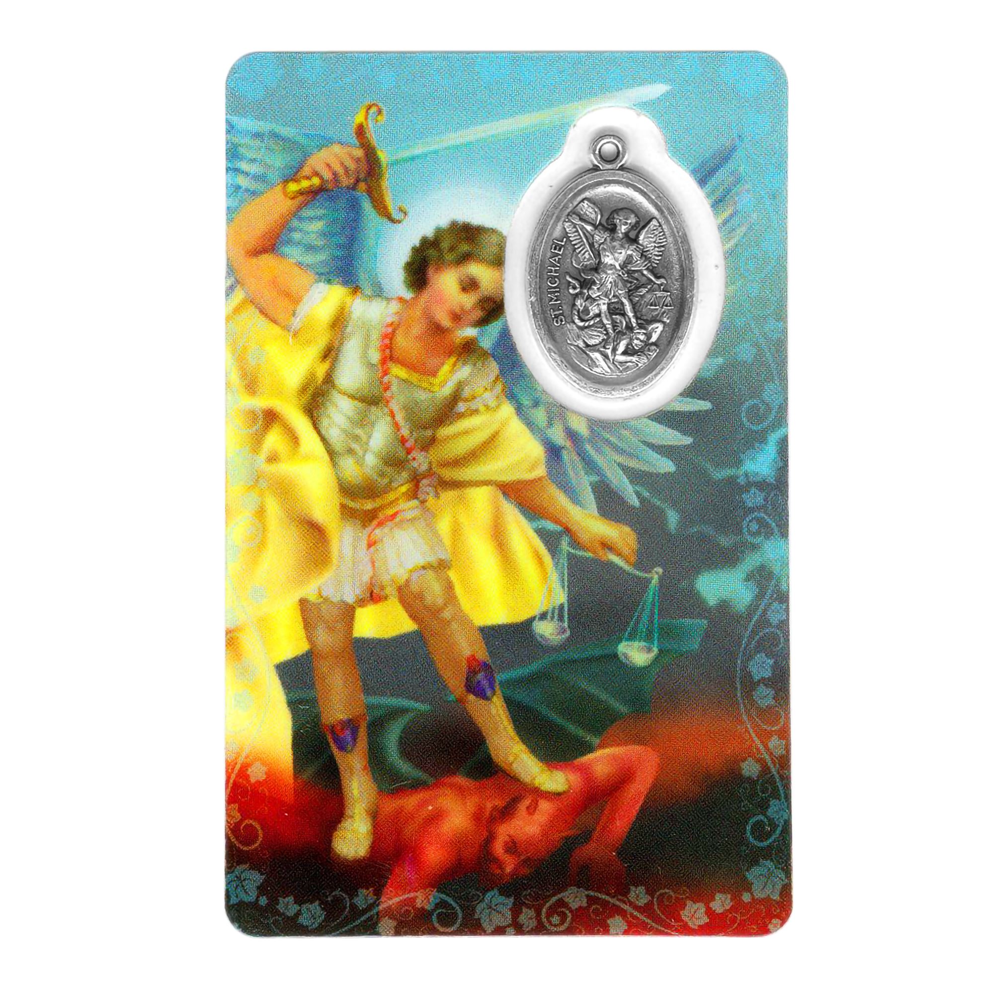 ST. MICHAEL HOLY CARD WITH MEDAL | EWTN Religious Catalogue