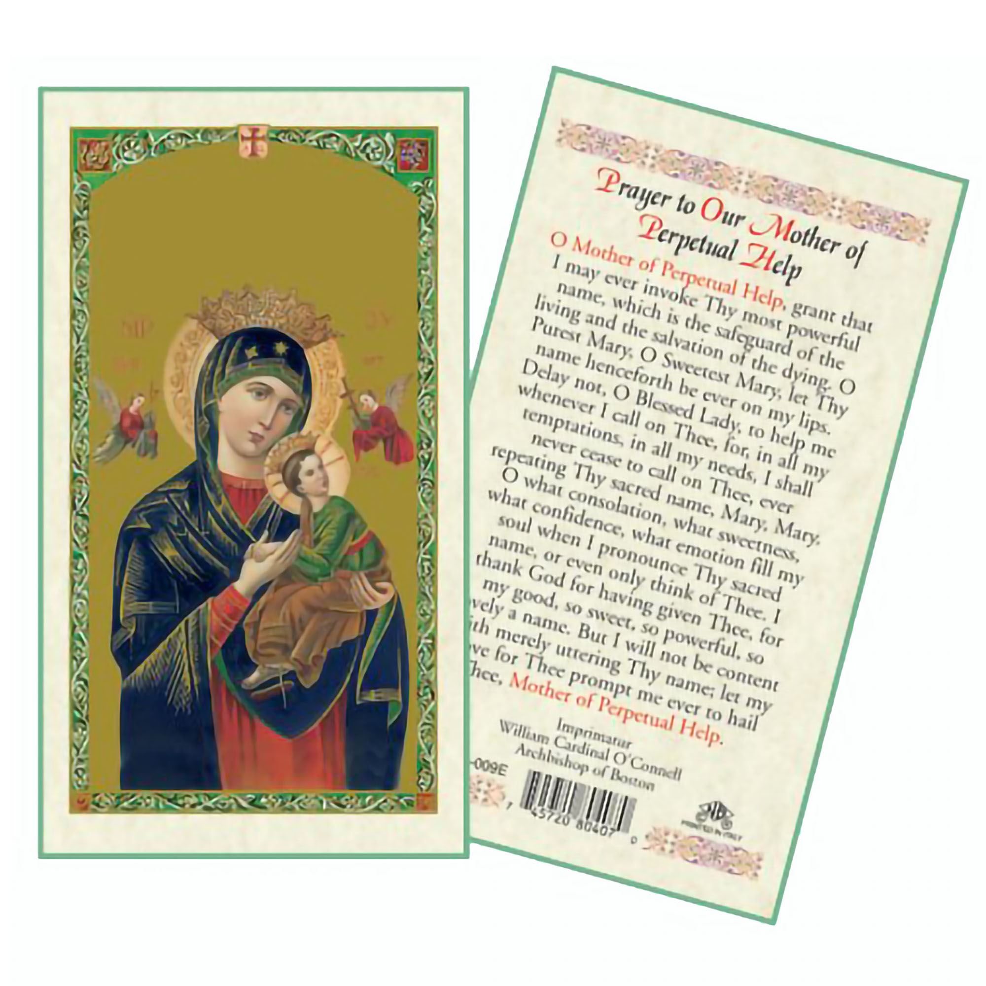LAMINATED HOLY CARD - OUR LADY OF PERPETUAL HELP | EWTN Religious Catalogue