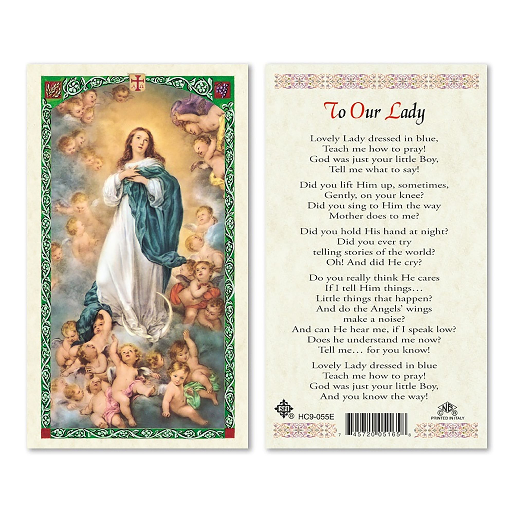 LAMINATED HOLY CARD - IMMACULATE CONCEPTION | EWTN Religious Catalogue