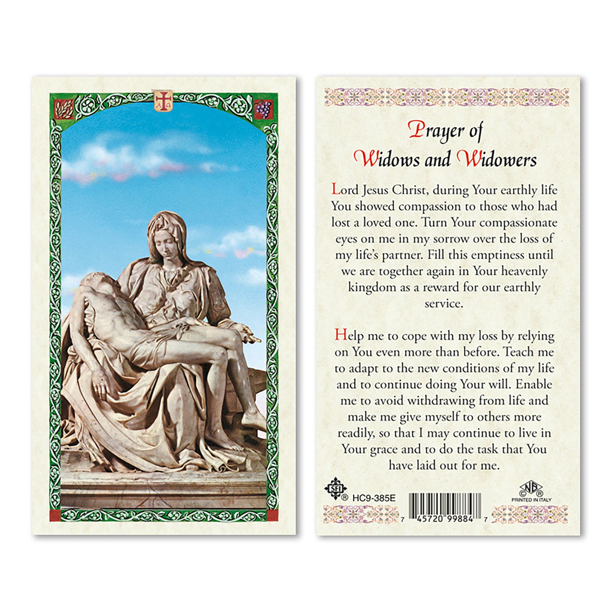 LAMINATED HOLY CARD - PIETA | EWTN Religious Catalogue