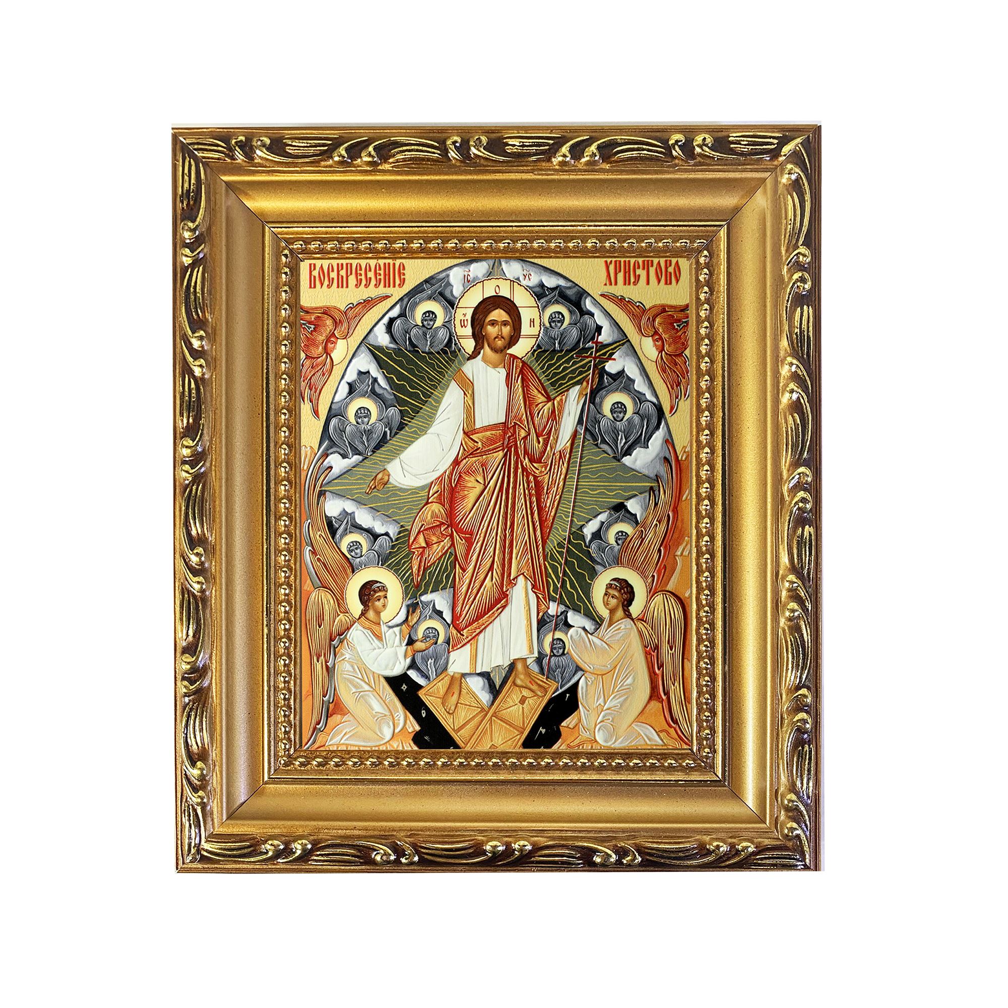 RESURRECTION ICON WITH GOLD FRAME | EWTN Religious Catalogue