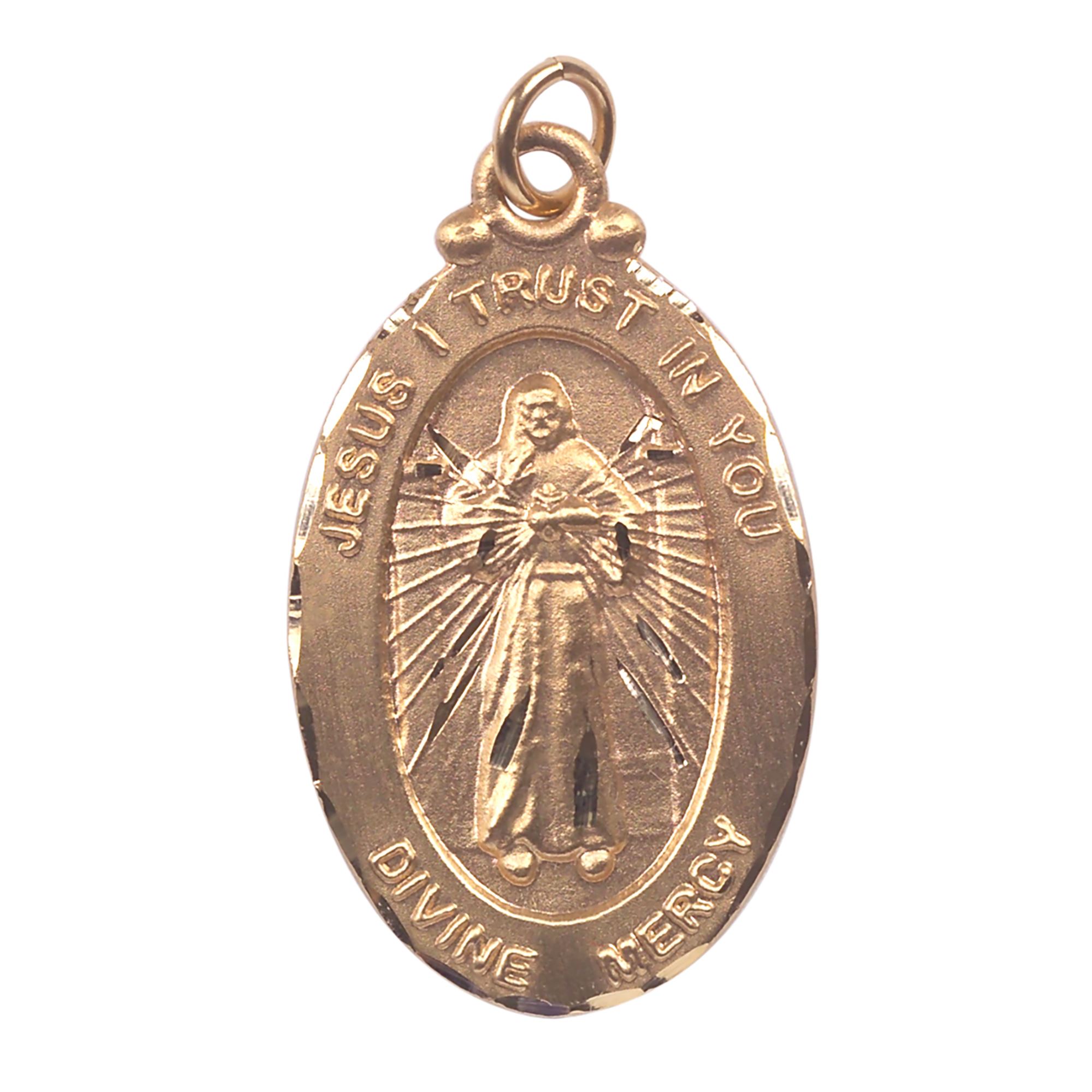 14KT GOLD DIVINE MERCY MEDAL | EWTN Religious Catalogue