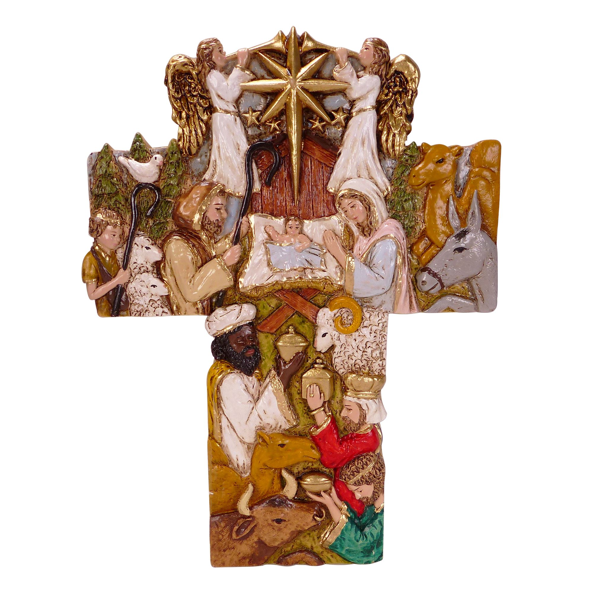 NATIVITY SCENE CROSS - 10" | EWTN Religious Catalogue