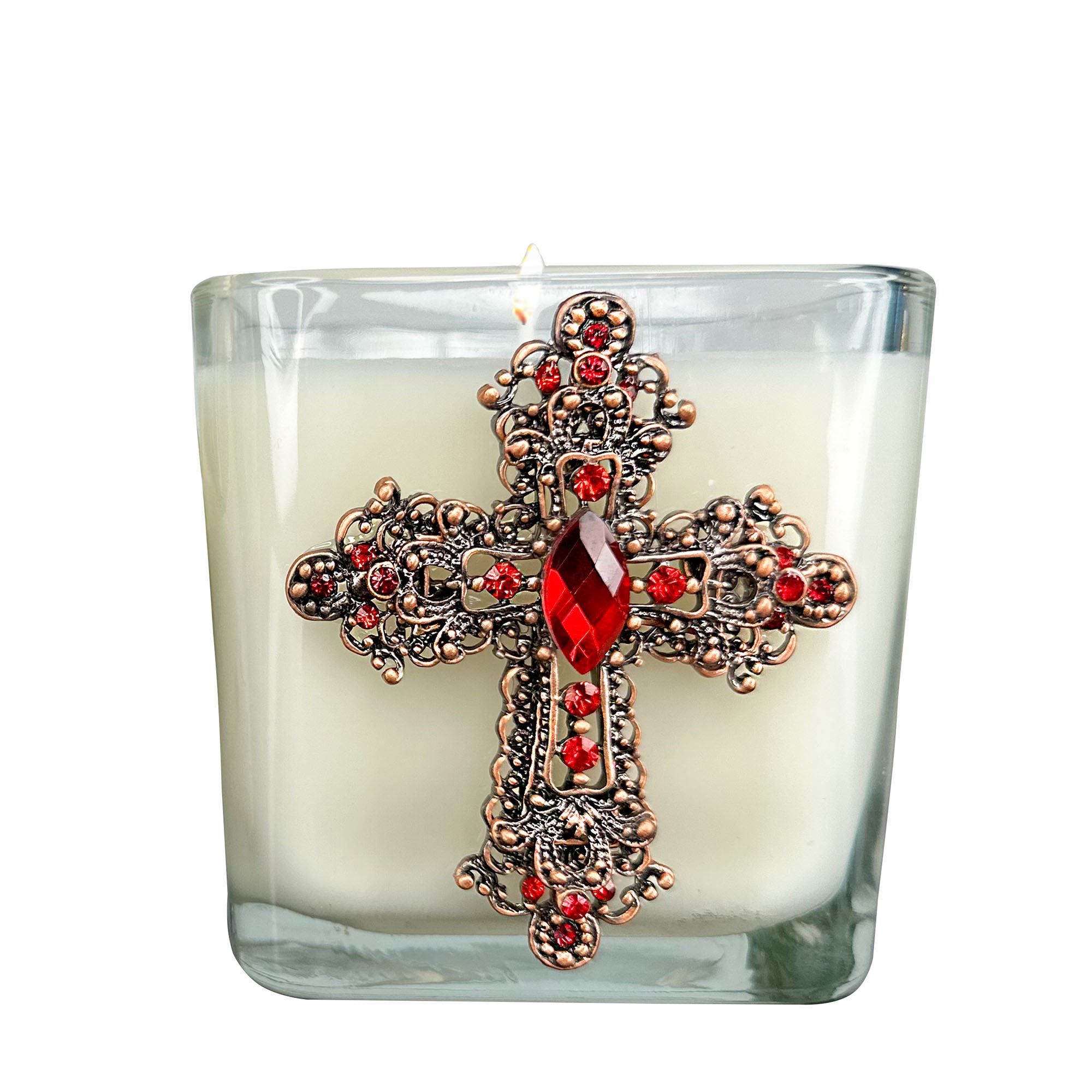 POMEGRANATE - BIBLICAL OIL CROSS CANDLE | EWTN Religious Catalogue