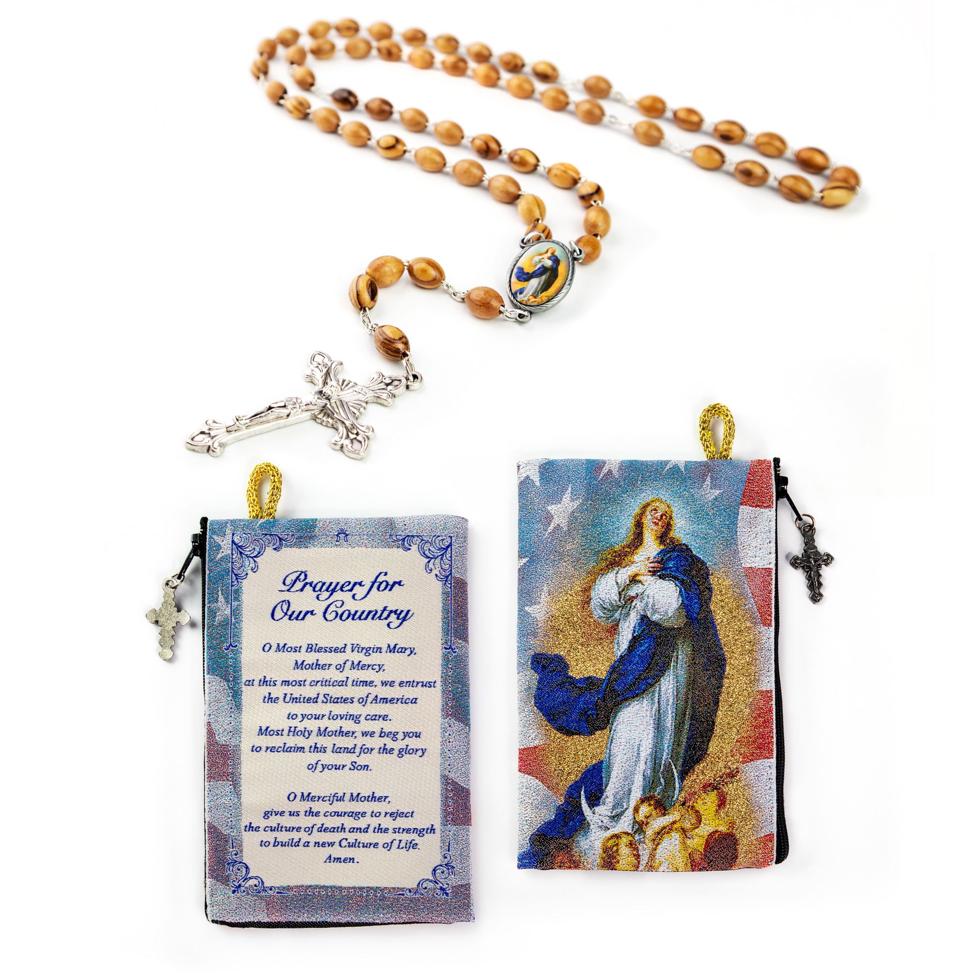 IMMACULATE CONCEPTION - PATRIOTIC ROSARY AND POUCH | EWTN Religious Catalogue