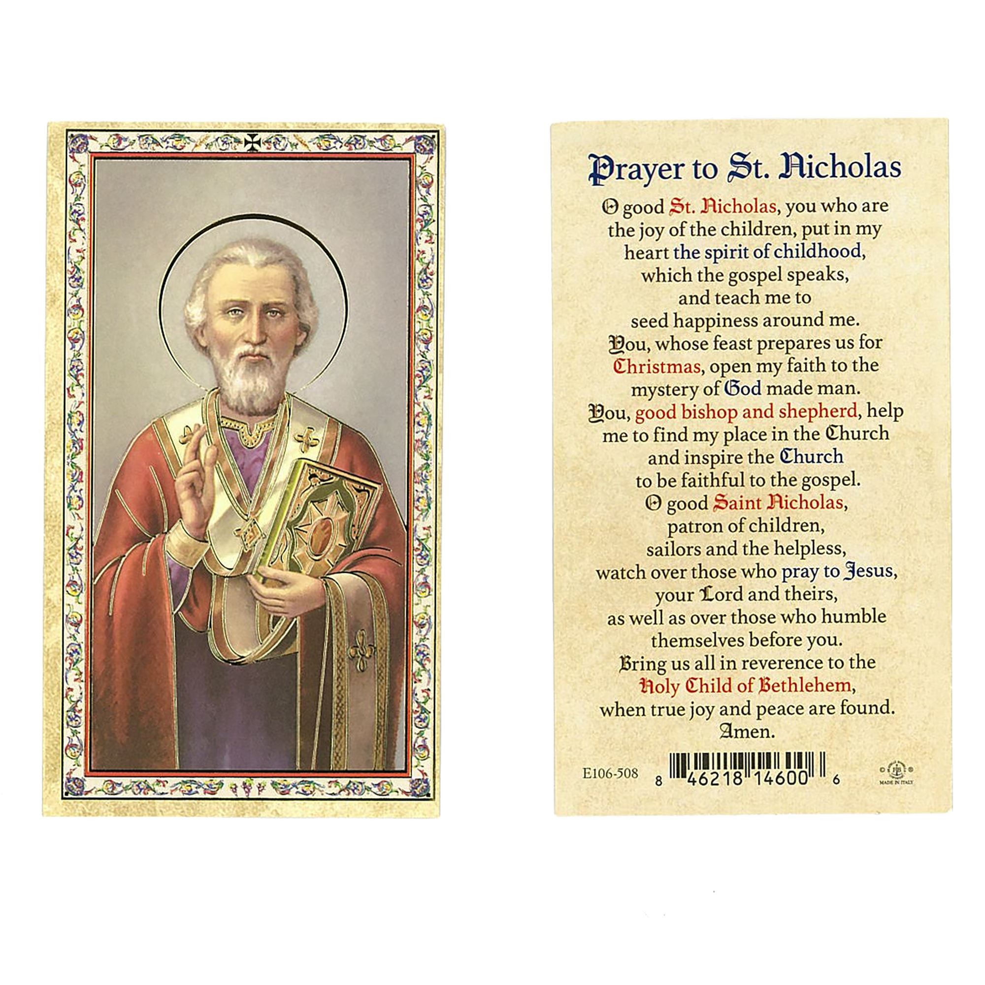 ST. NICHOLAS LAMINATED HOLY CARD | EWTN Religious Catalogue