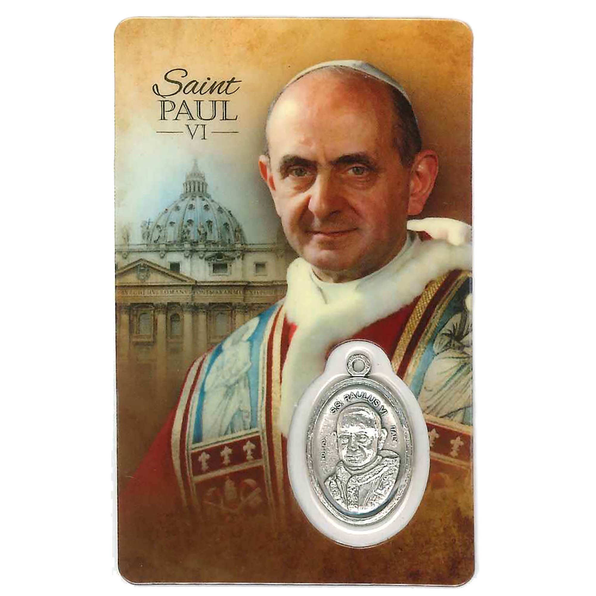 POPE ST. PAUL VI HOLY CARD WITH MEDAL | EWTN Religious Catalogue