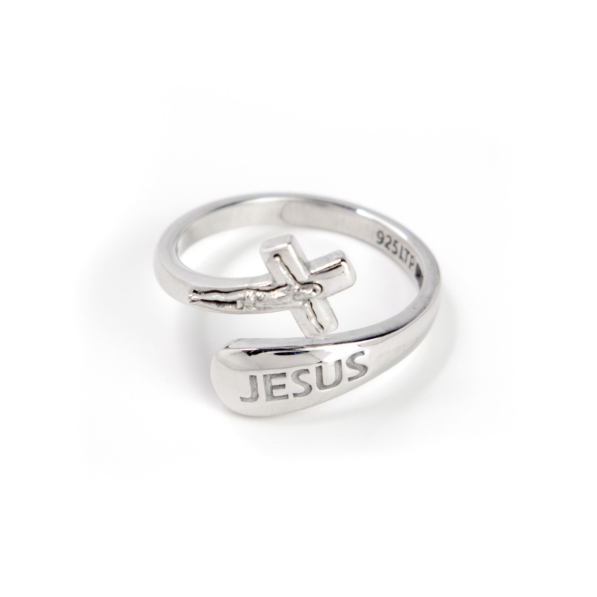 STERLING SILVER WRAP RING - CRUCIFIX WITH JESUS | EWTN Religious Catalogue