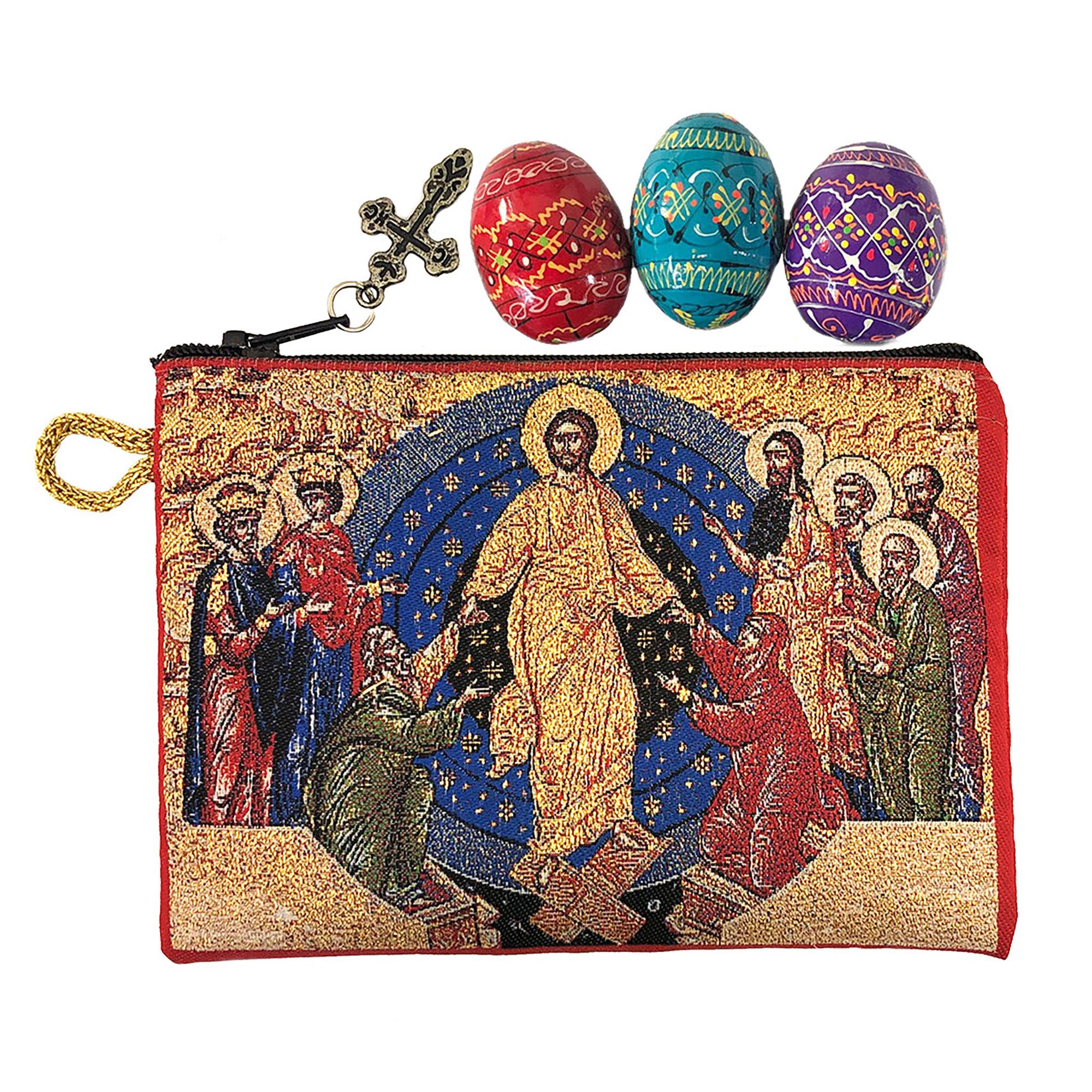 RESURRECTION TAPESTRY ROSARY POUCH WITH 3 MINI PYSANKY EGGS | EWTN ...