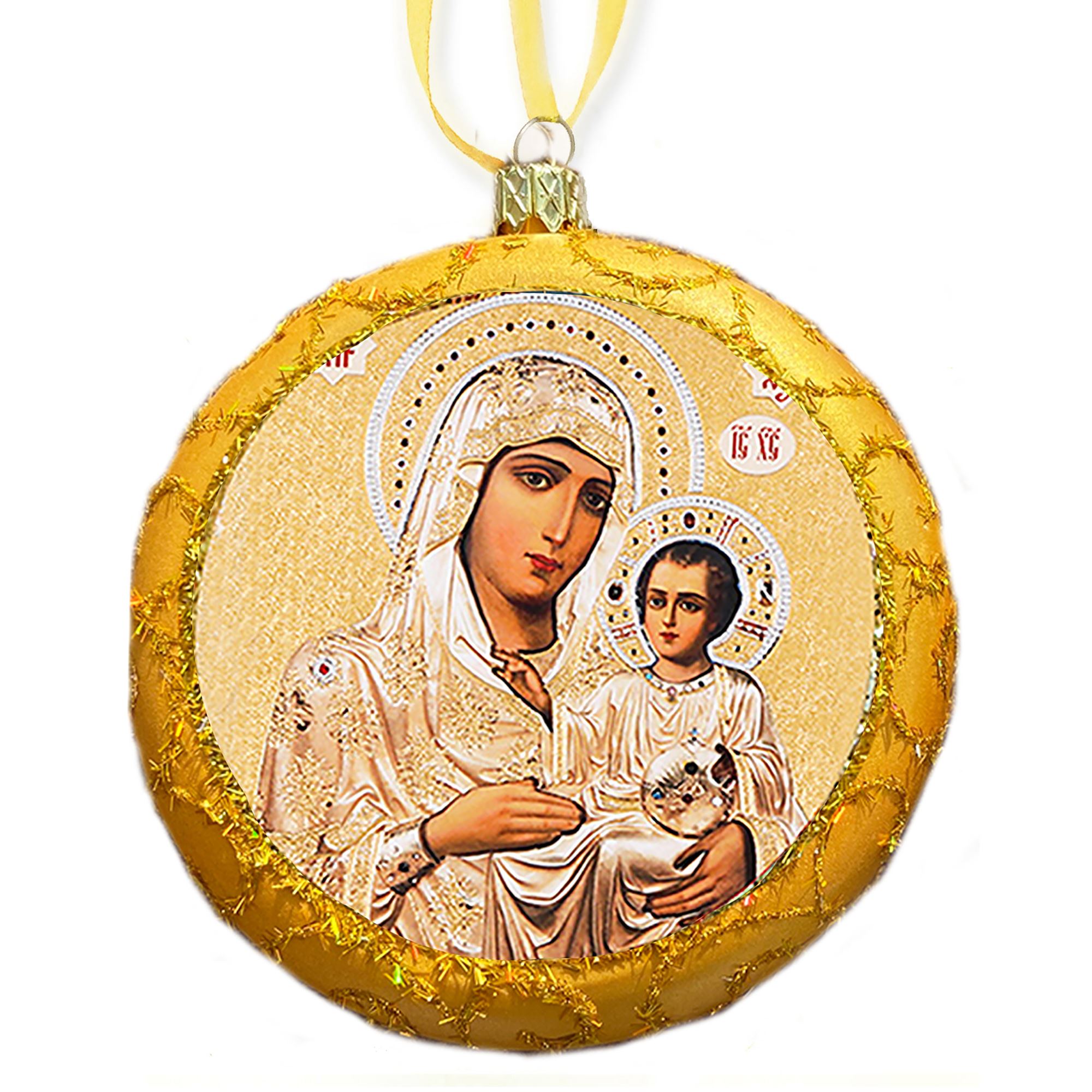 VIRGIN OF JERUSALEM GOLD ICON ORNAMENT | EWTN Religious Catalogue