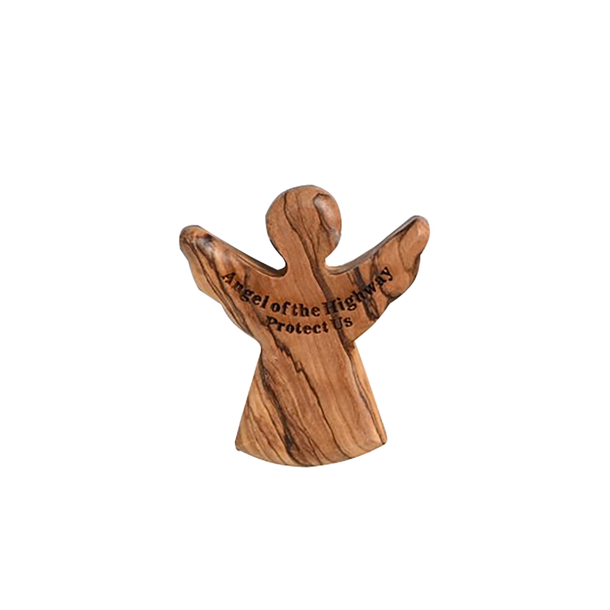 OLIVE WOOD ANGEL OF THE HIGHWAY VISOR CLIP | EWTN Religious Catalogue