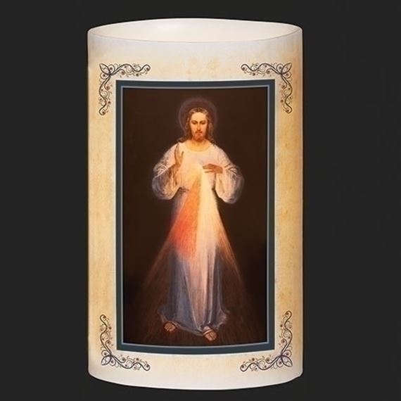 DIVINE MERCY - 6" FLAMELESS LED CANDLE | EWTN Religious Catalogue