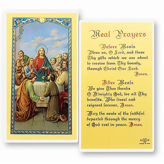 LAMINATED HOLY CARD MEAL PRAYER | EWTN Religious Catalogue
