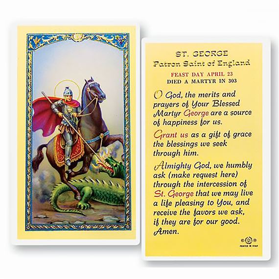 LAMINATED HOLY CARD - ST. GEORGE | EWTN Religious Catalogue