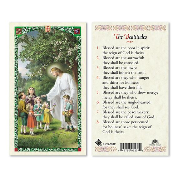 THE BEATITUDES - LAMINATED HOLY CARD | EWTN Religious Catalogue