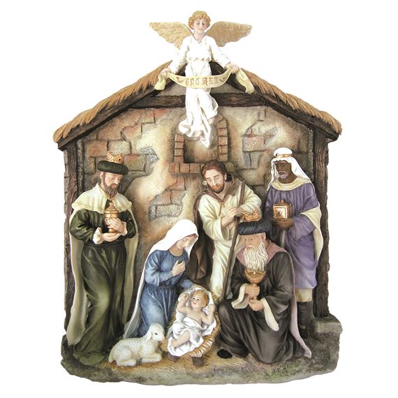 HAND-PAINTED NATIVITY WALL PLAQUE RELIEF | EWTN Religious Catalogue