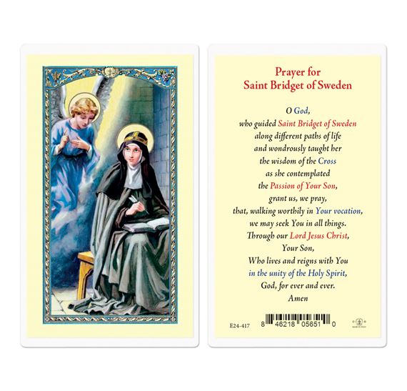 LAMINATED HOLY CARD - SAINT BRIDGET OF SWEDEN | EWTN Religious Catalogue