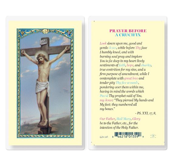 LAMINATED HOLY CARD - PRAYER BEFORE THE CRUCIFIX | EWTN Religious Catalogue